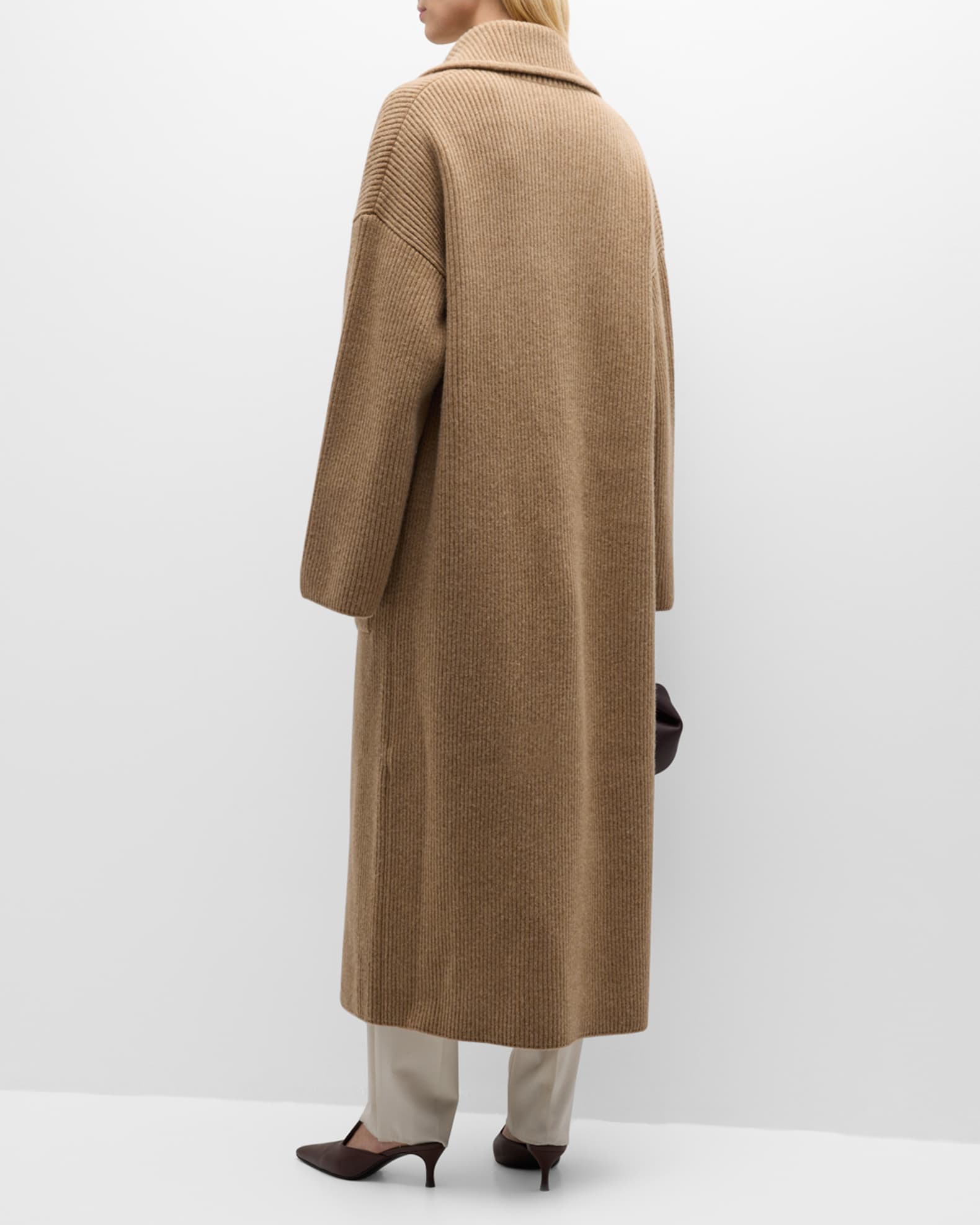 Toteme Wool Rib Knit Cardigan Coat | Neiman Marcus