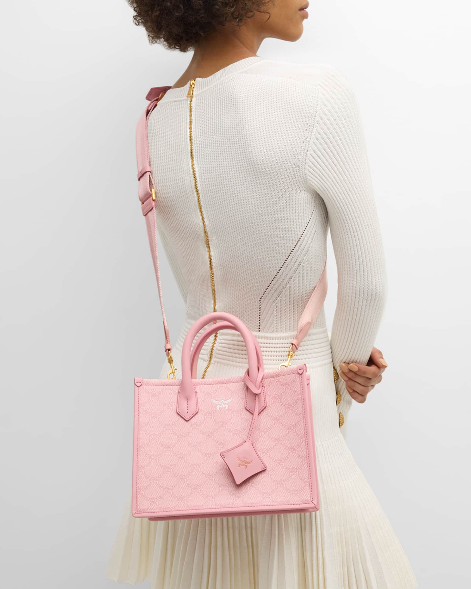 MCM Lauretos Monogram Canvas Tote Bag | Neiman Marcus