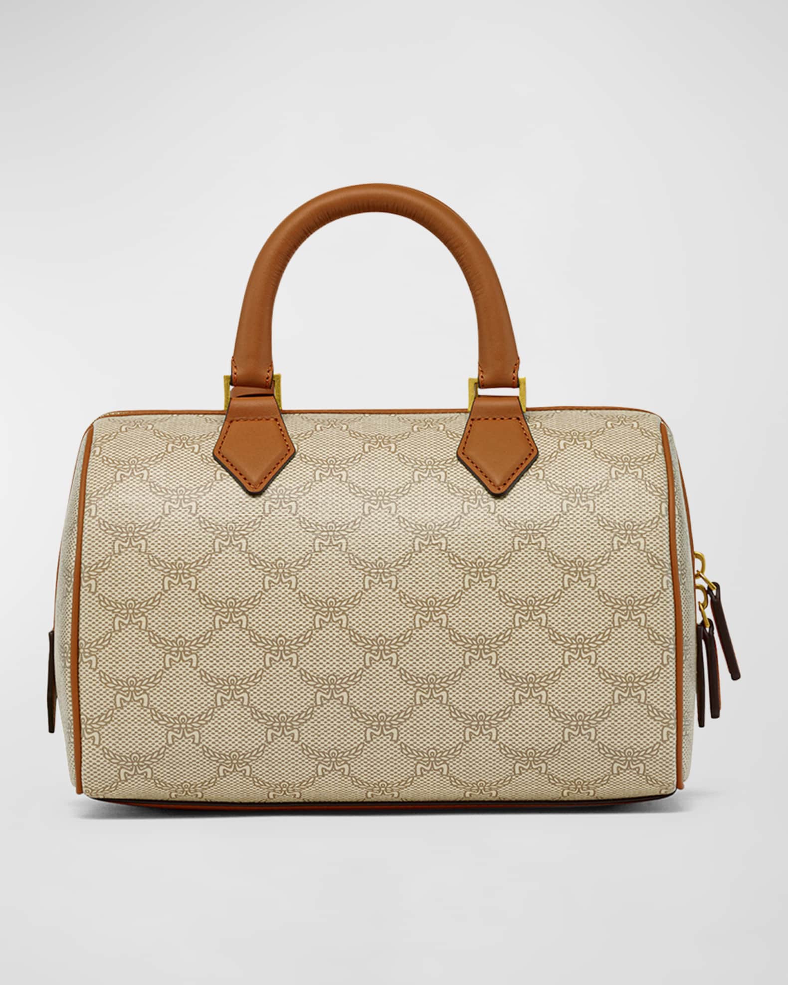 MCM Ella Monogram Boston Top-Handle Bag | Neiman Marcus