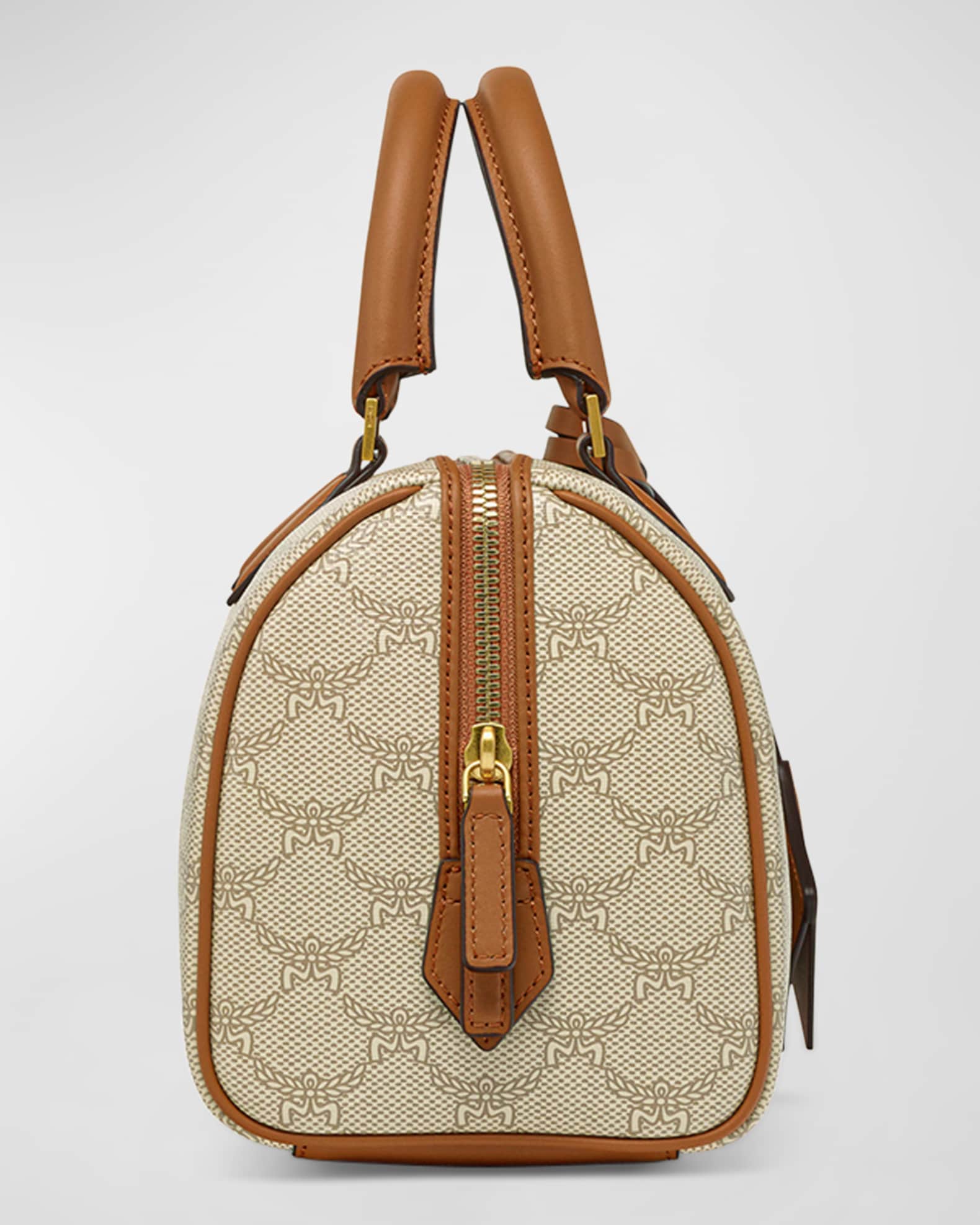 MCM Ella Monogram Boston Top-Handle Bag | Neiman Marcus