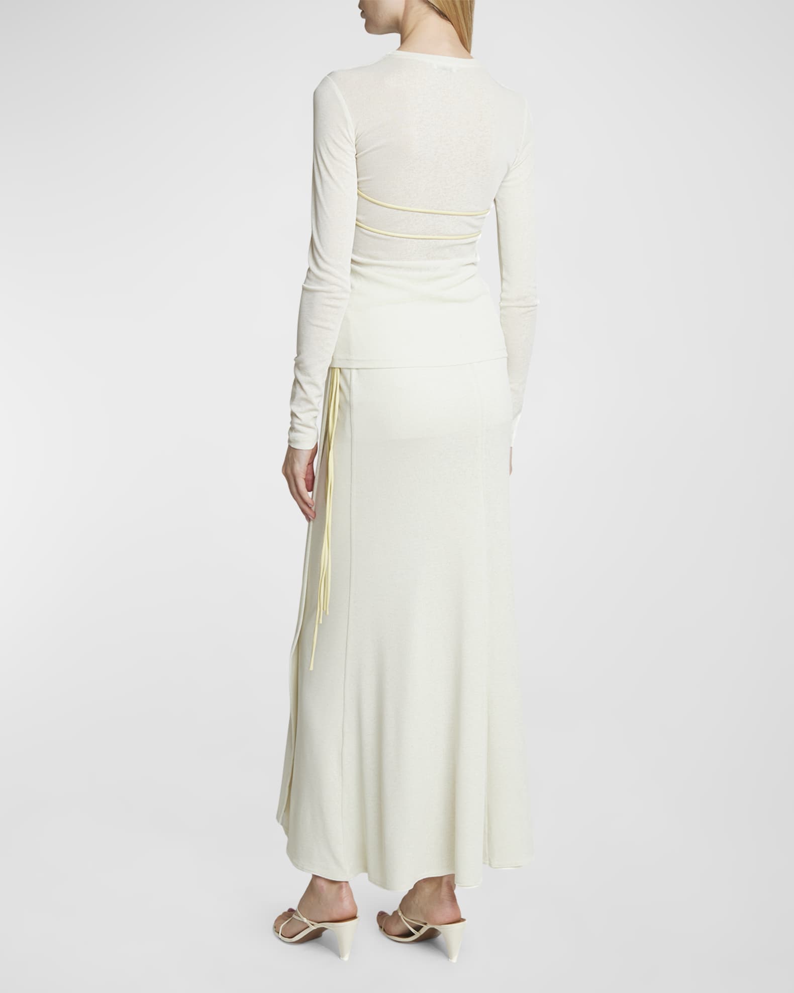 Nanushka Deva Gathered Long-Sleeve Top | Neiman Marcus