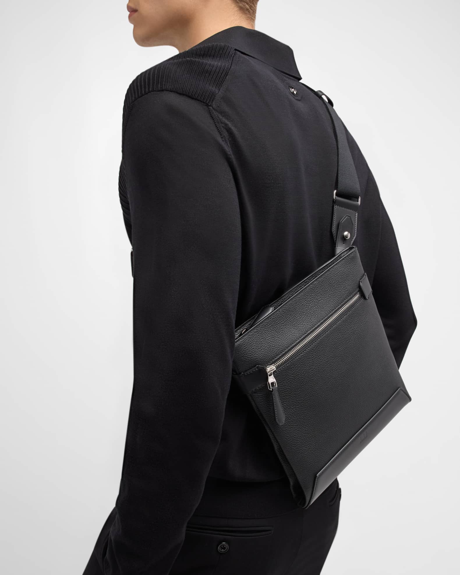dunhill Men's 1893 Harness Envelope Leather Messenger Bag | Neiman Marcus