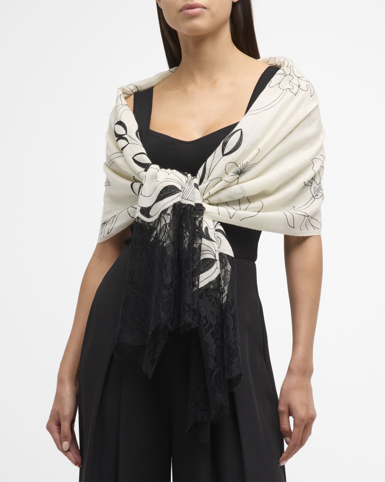 Janavi Bloom Season Merino Wool Scarf | Neiman Marcus