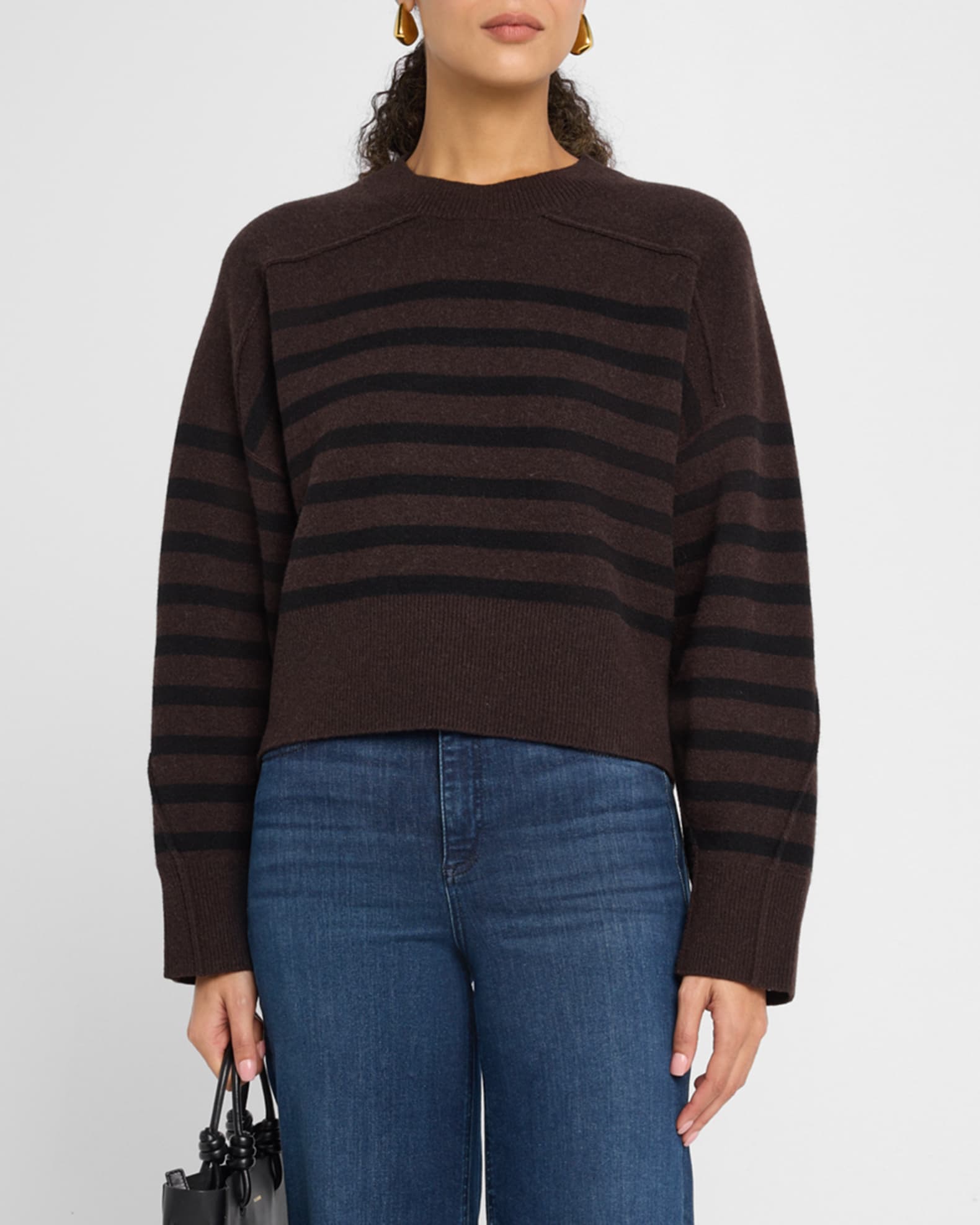 Rag & Bone Bridget Stripe Seamed Crewneck Sweater | Neiman Marcus