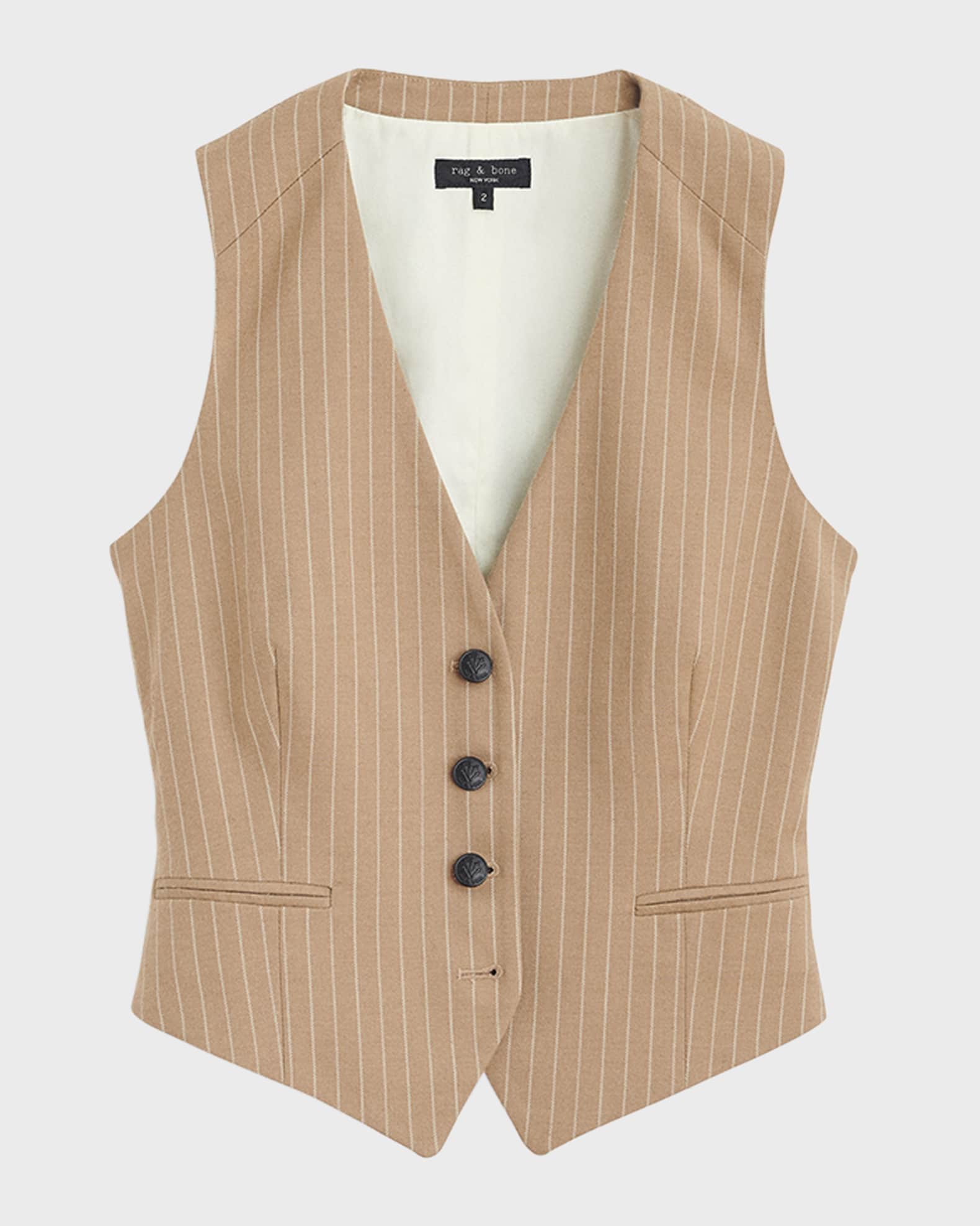 Rag & Bone Priya Italian Stripe Suiting Vest | Neiman Marcus