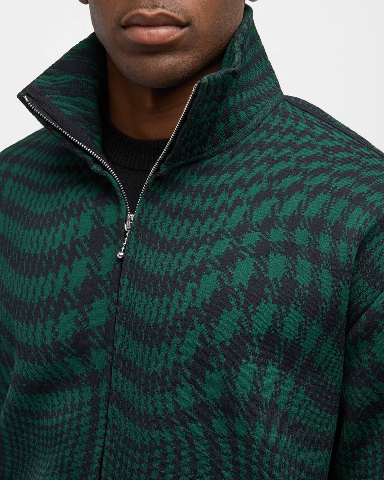 Burberry Men's Warped Check Track Jacket | Neiman Marcus