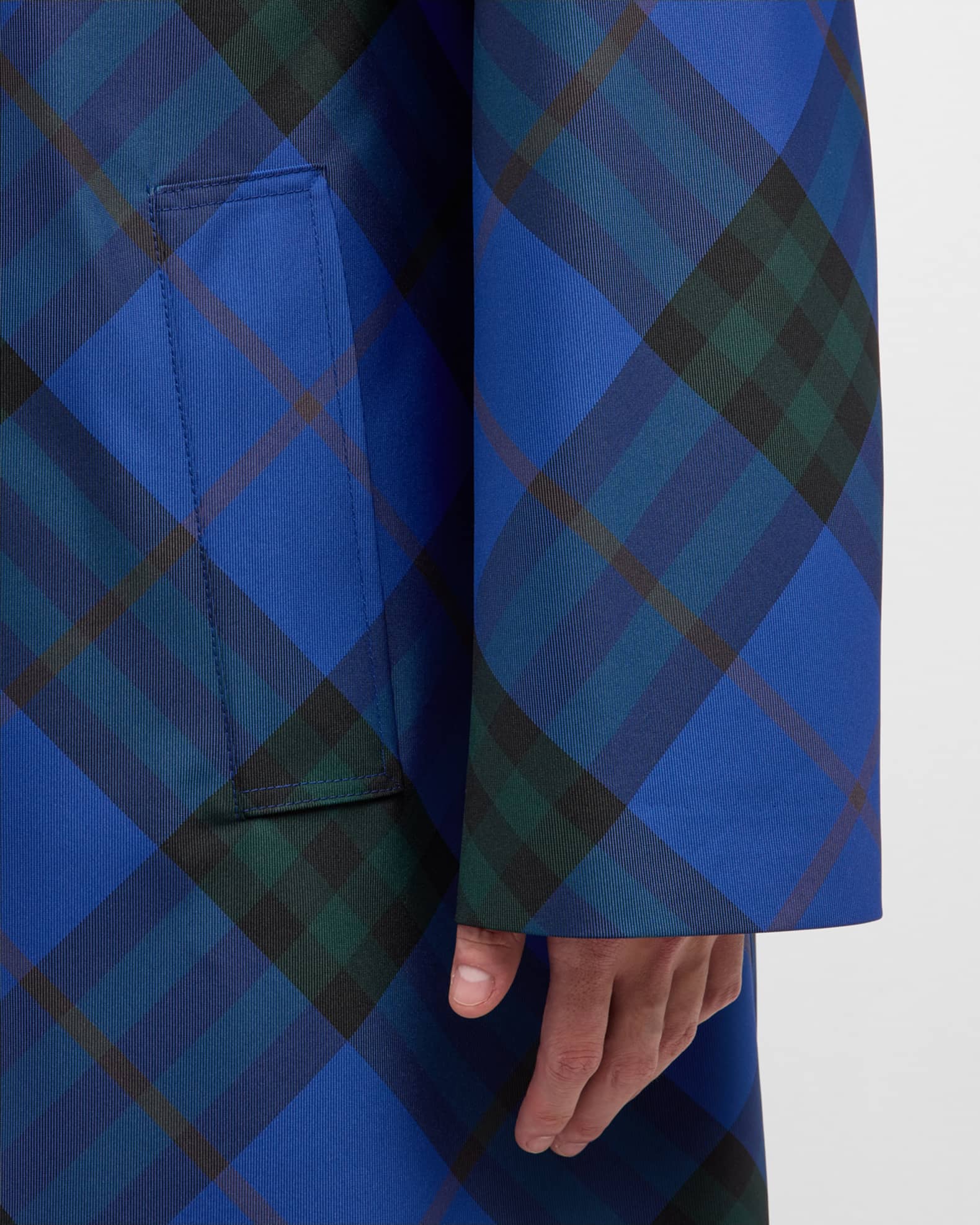 Burberry Men's Argyle Check Raincoat | Neiman Marcus