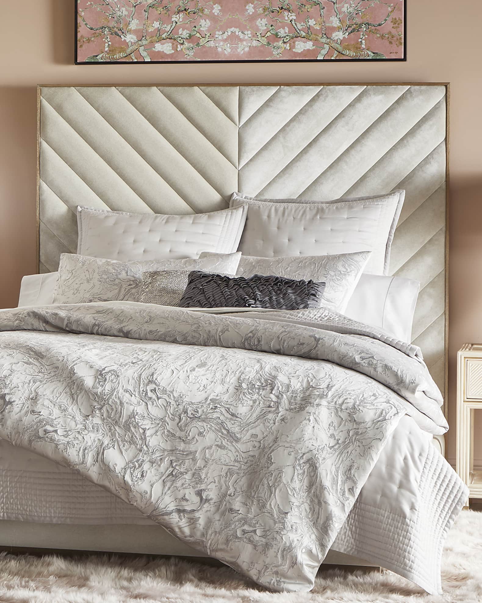 white marble bedding