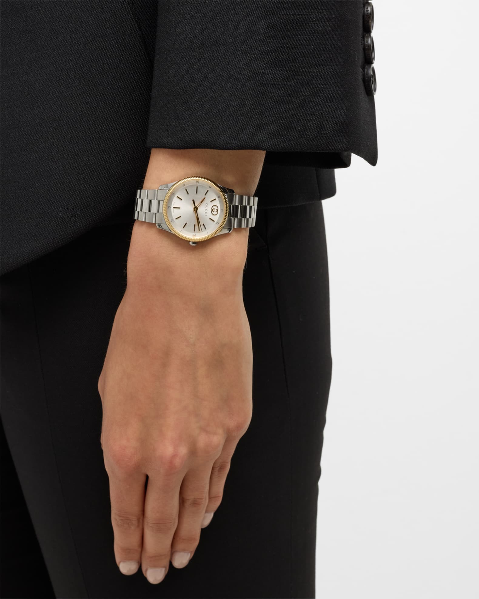 Gucci G-Timeless Slim Watch with Bracelet Strap, Two Tone | Neiman Marcus