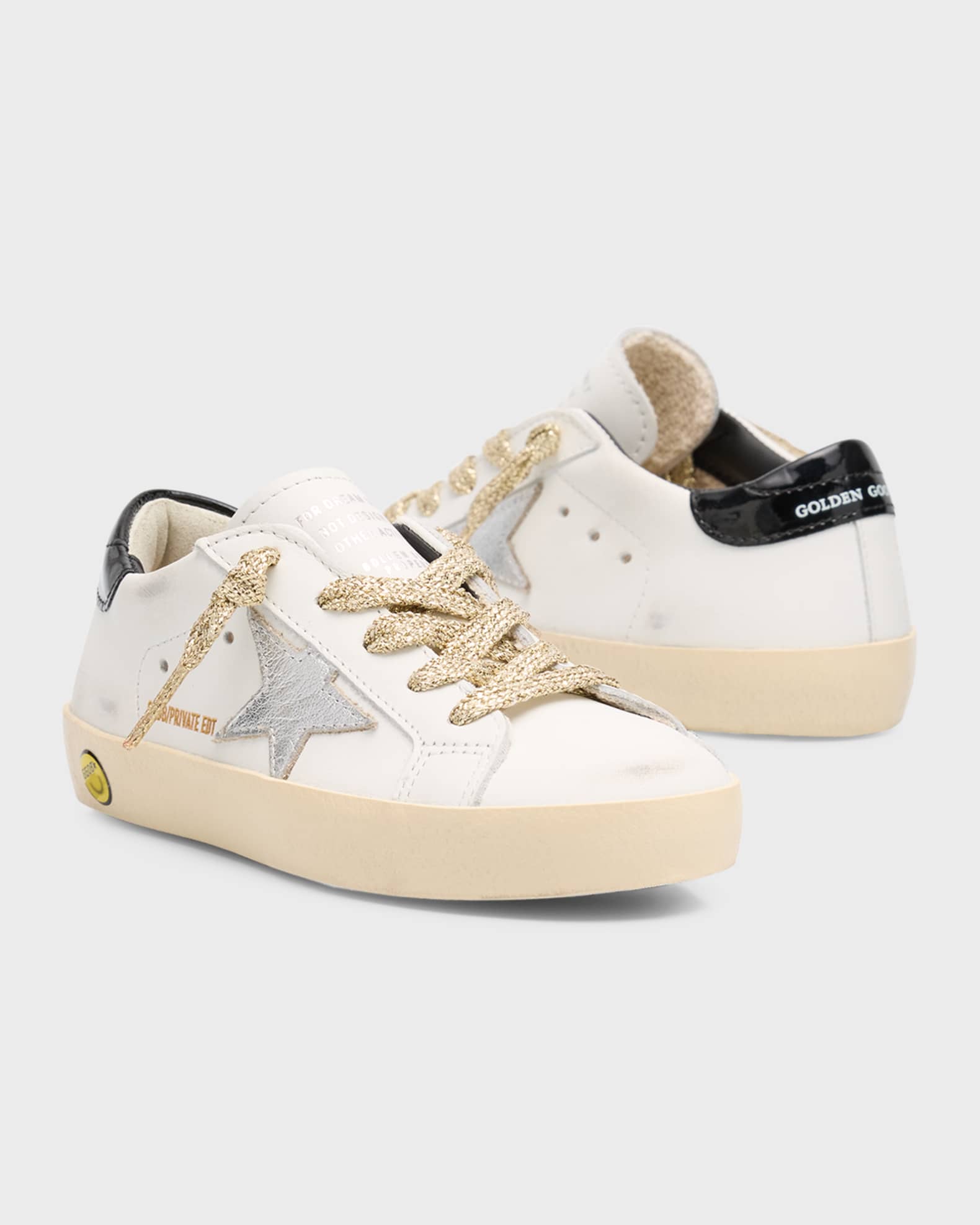 Golden Goose Girl's Superstar Mixed Leather Low-Top Sneakers, Baby ...