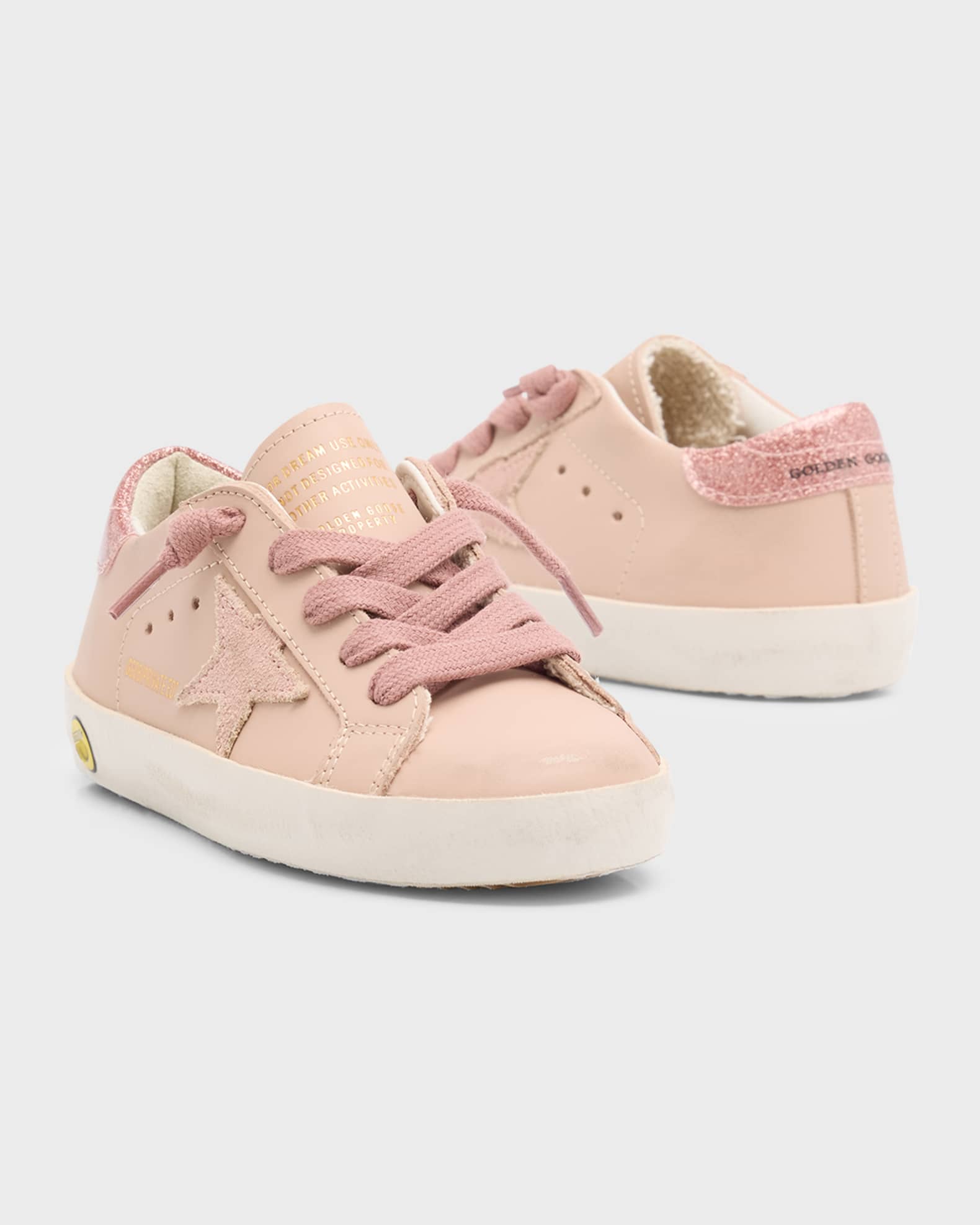 Golden Goose Girl's Superstar Pink Suede Low-Top Sneakers, Baby/Toddler ...