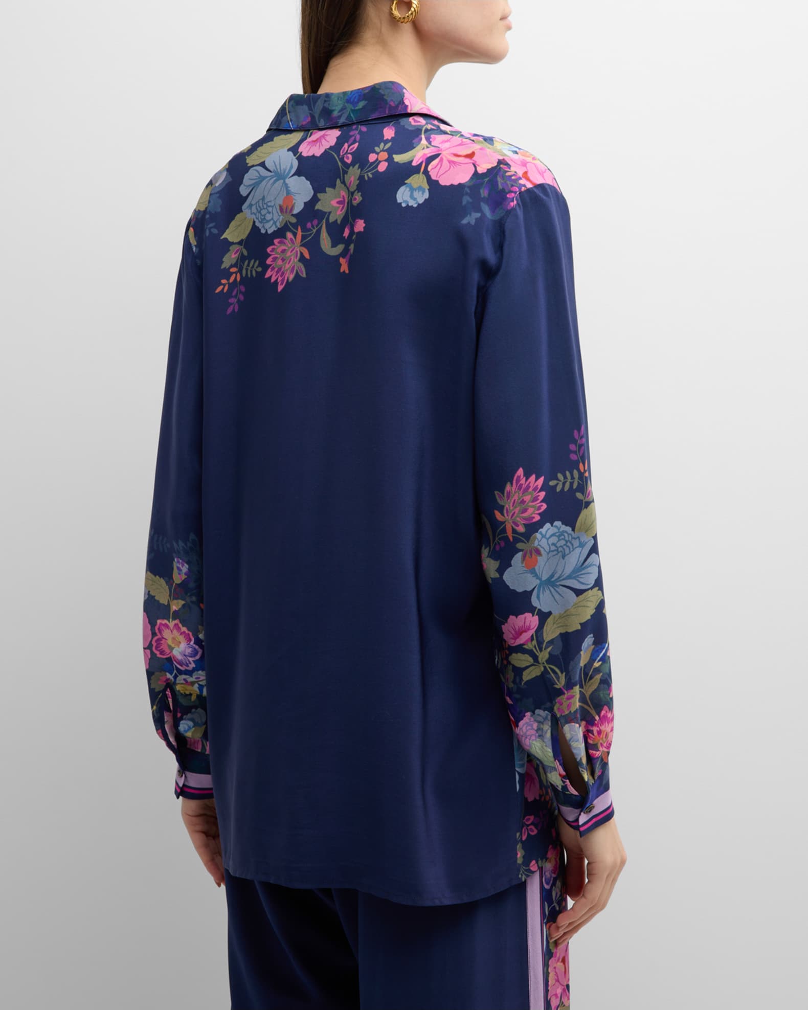 Johnny Was Valeria Floral Print Button Down Silk Shirt Neiman Marcus