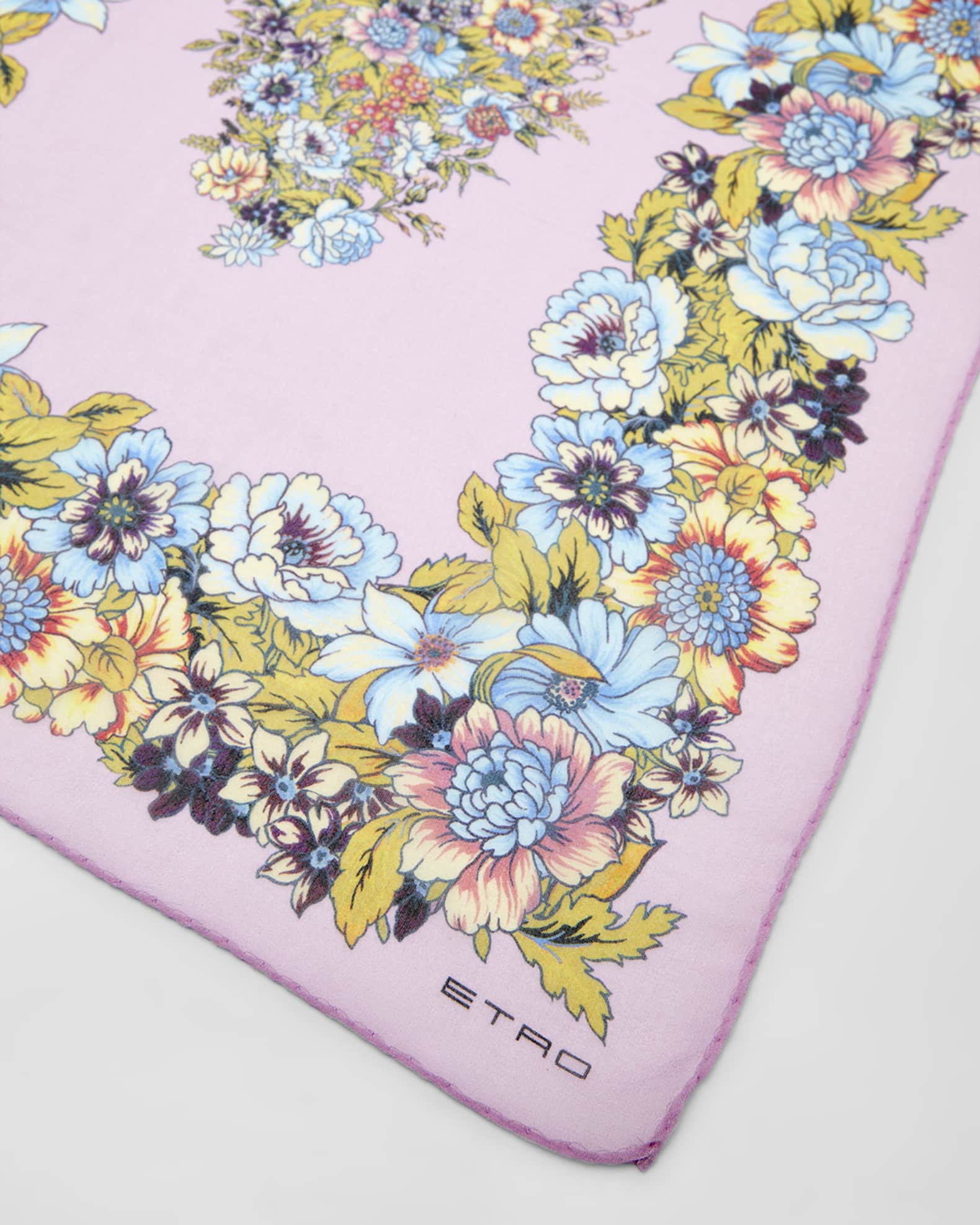 Etro Pink Floral Silk Scarf | Neiman Marcus