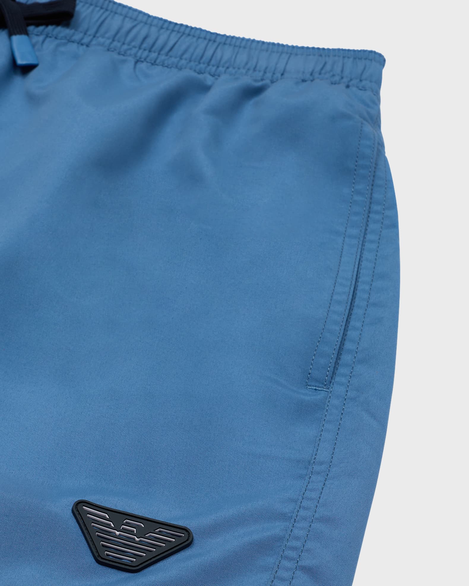 Emporio Armani Men's Eagle Patch Swim Shorts, Blue | Neiman Marcus