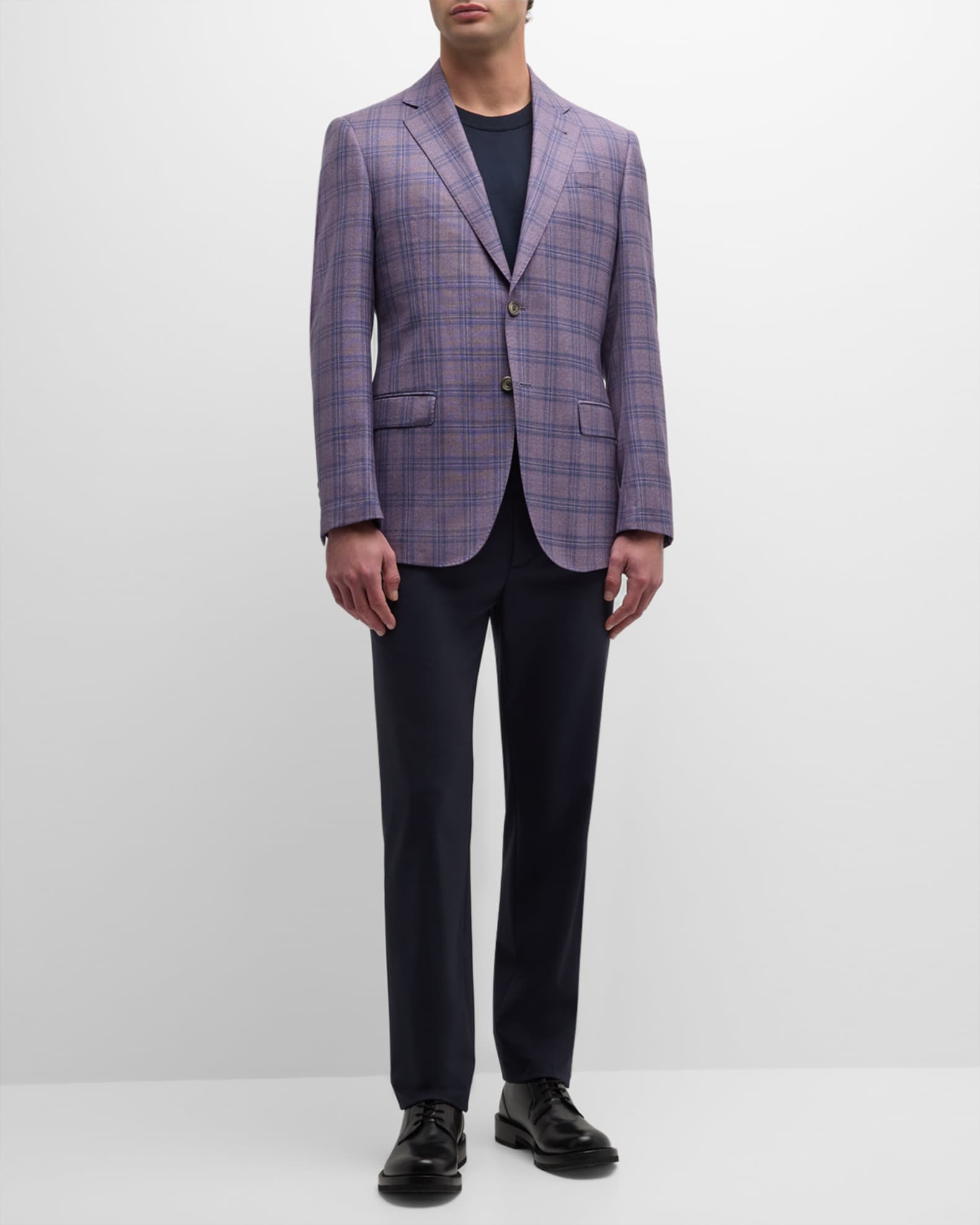 Emporio Armani Men's Tonal Wool Plaid Sport Coat | Neiman Marcus