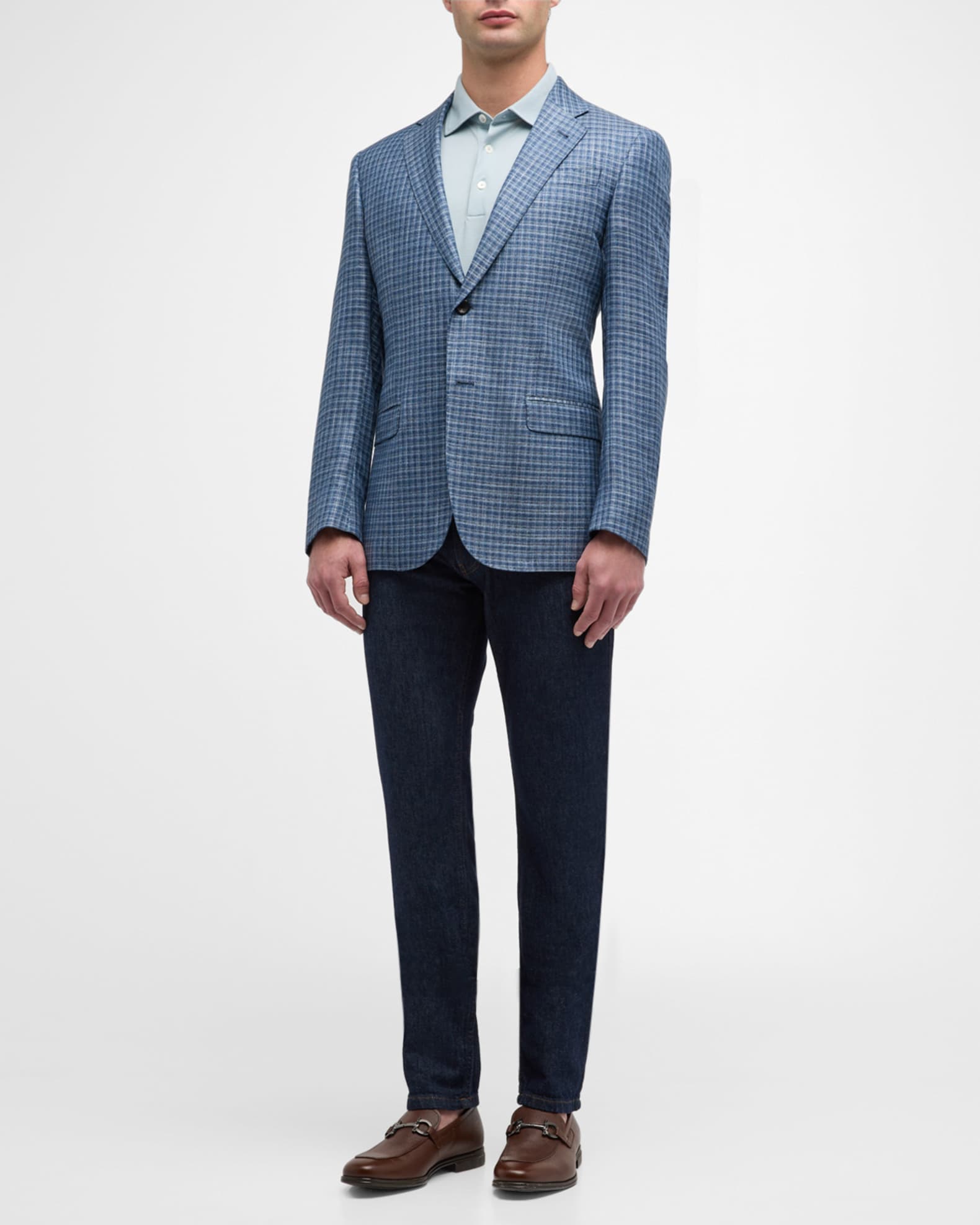Emporio Armani Men's Check Sport Coat | Neiman Marcus