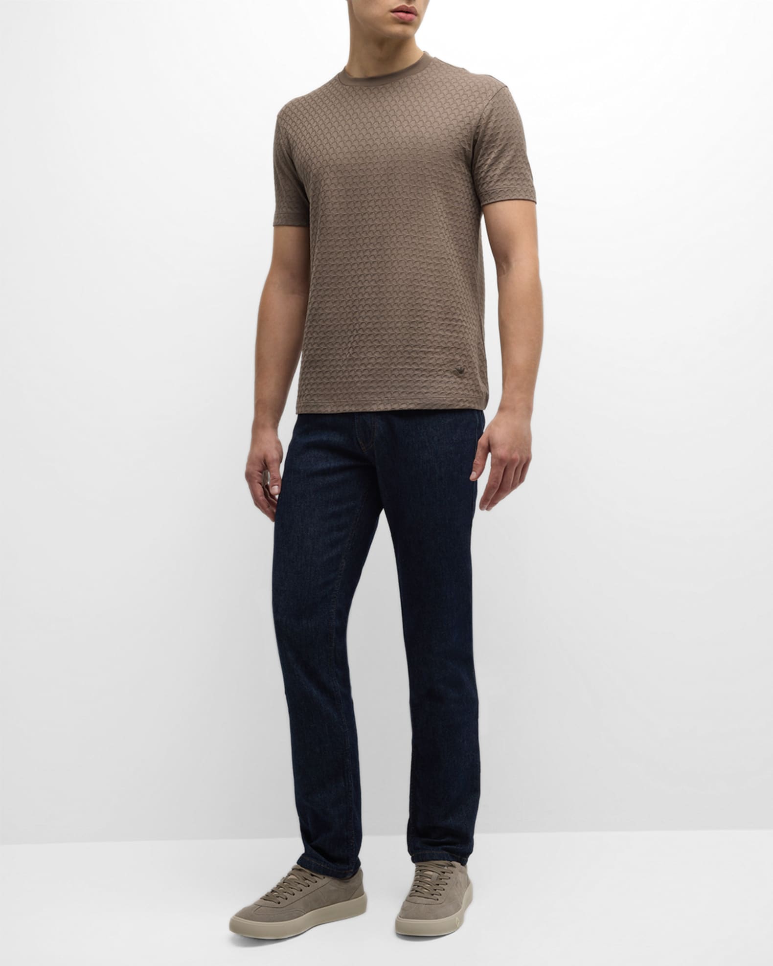 Emporio Armani Men's Scallop-Textured Jersey Crewneck T-Shirt | Neiman ...