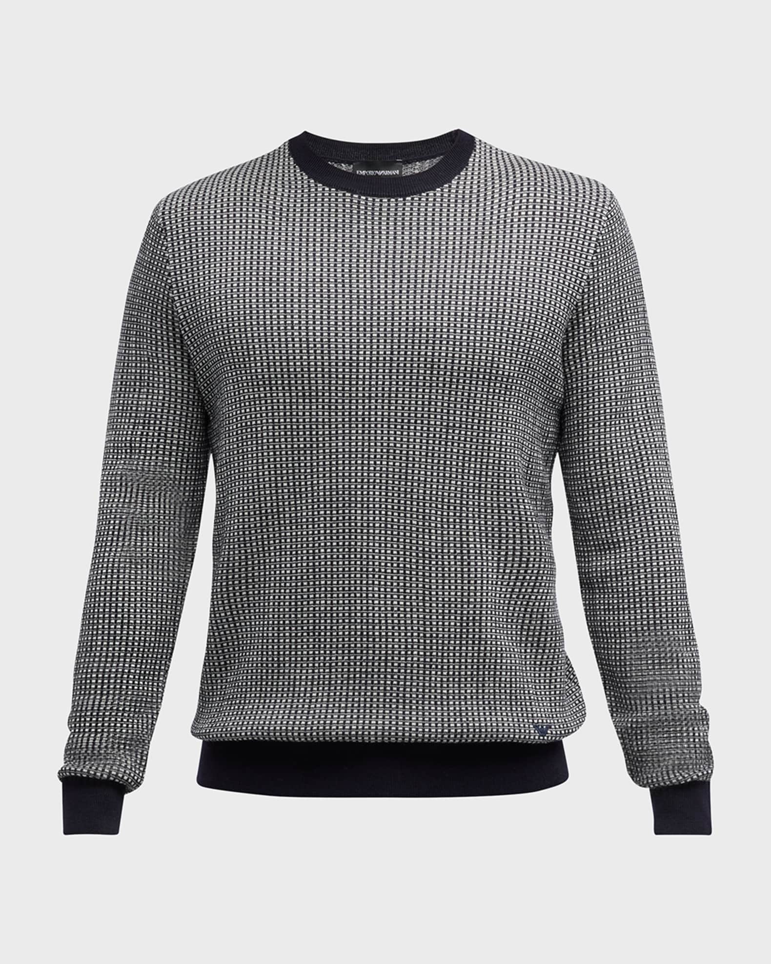 Emporio Armani Men's Wool-Knit Crewneck Sweater | Neiman Marcus