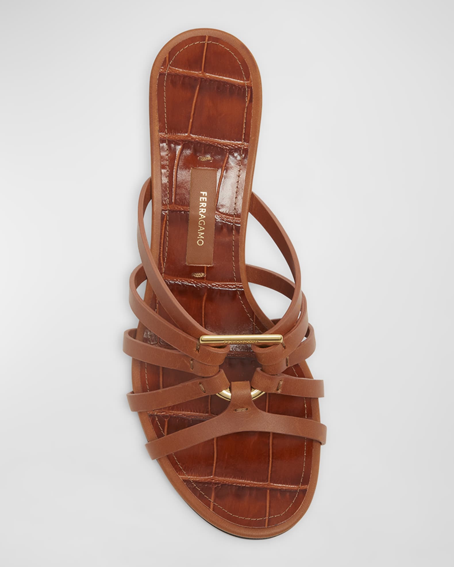 Ferragamo Anemone Strappy Leather Wedge Sandals | Neiman Marcus