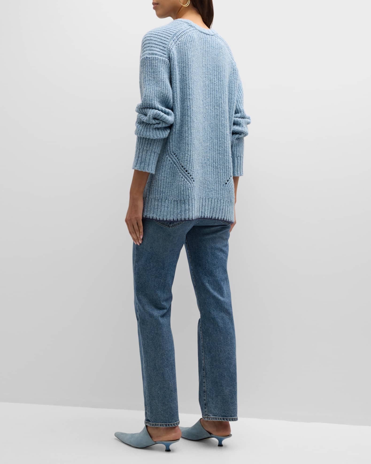 ATM Anthony Thomas Melillo Heather Merino Wool-Blend Crewneck Sweater ...