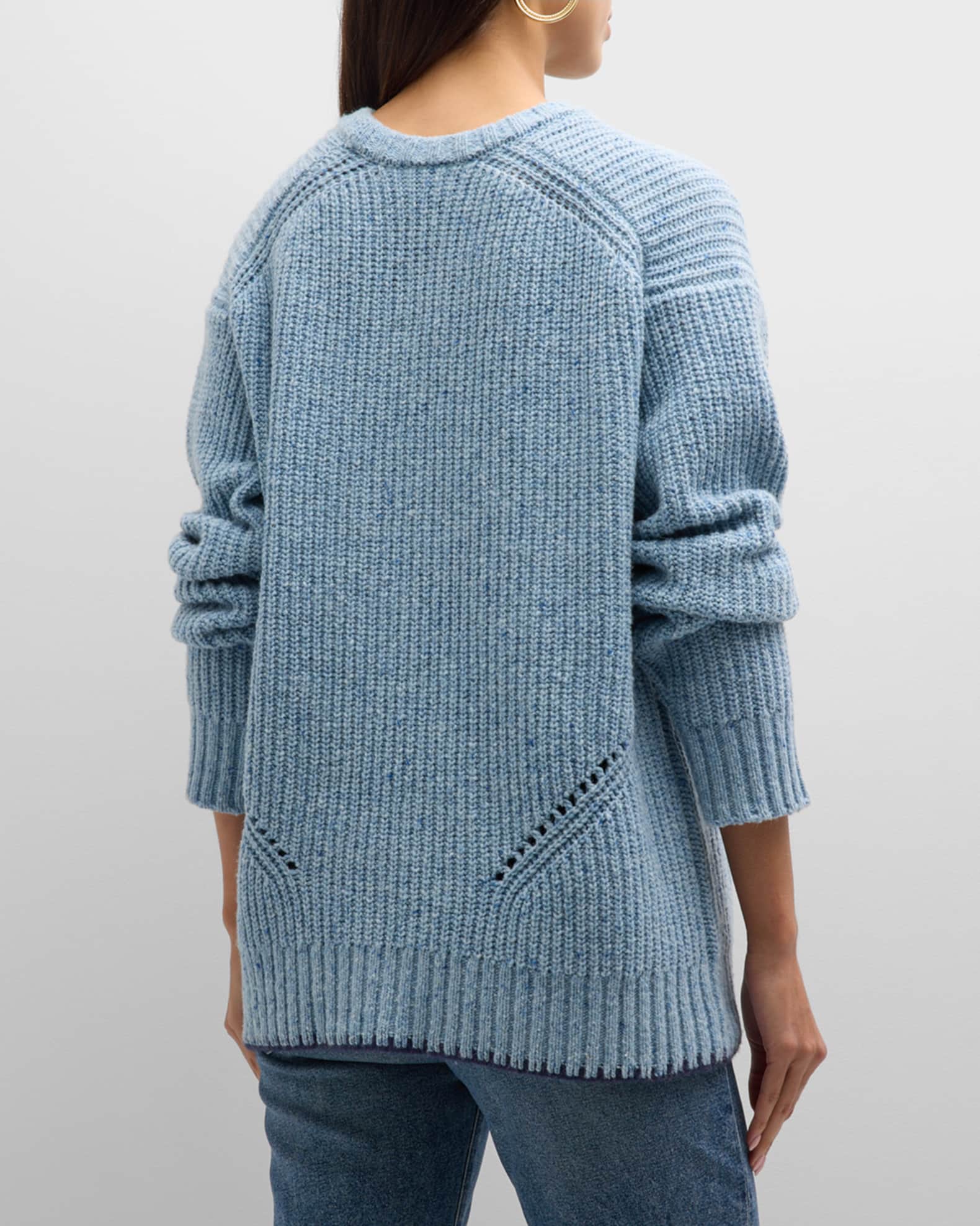 ATM Anthony Thomas Melillo Heather Merino Wool-Blend Crewneck Sweater ...