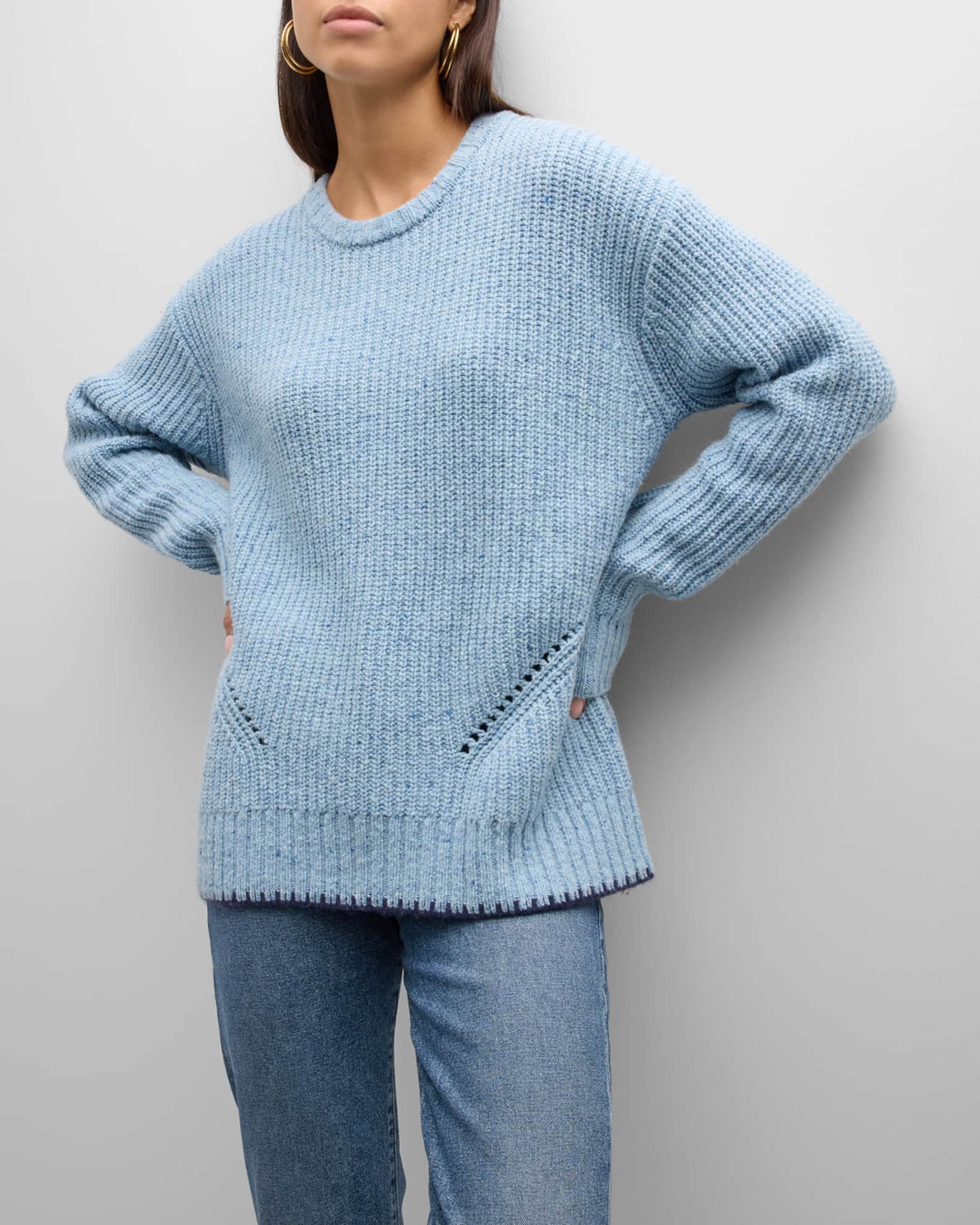 ATM Anthony Thomas Melillo Heather Merino Wool-Blend Crewneck Sweater ...