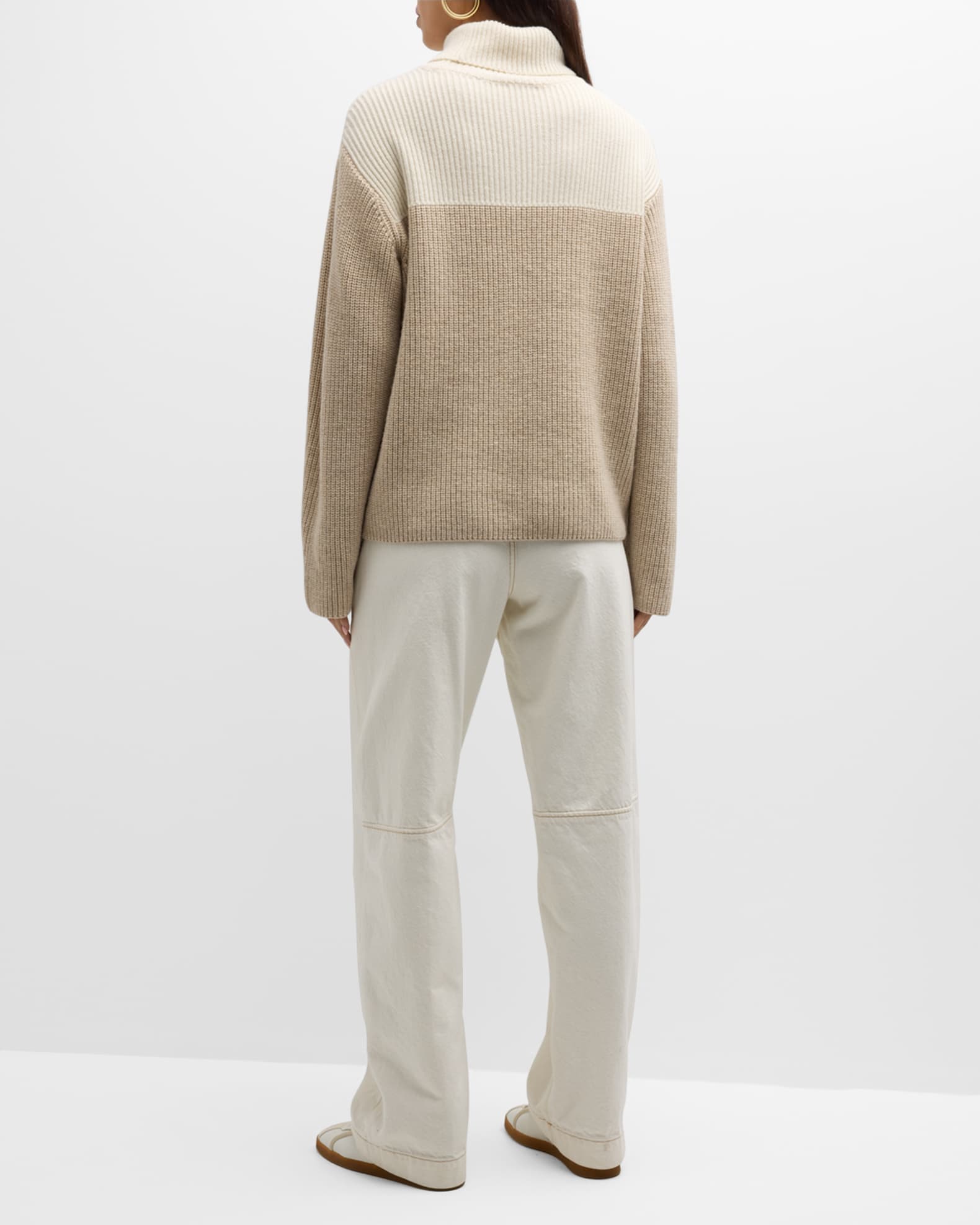ATM Anthony Thomas Melillo Wool-Blend Colorblock Turtleneck Sweater ...