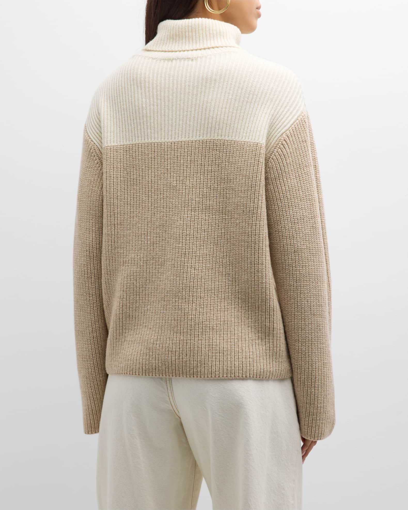 ATM Anthony Thomas Melillo Wool-Blend Colorblock Turtleneck Sweater ...