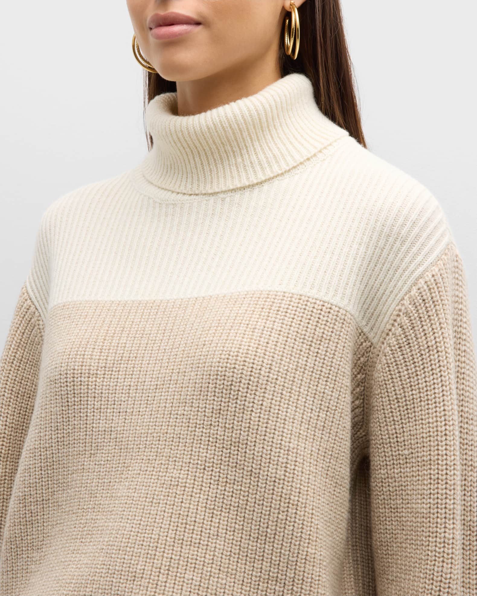 ATM Anthony Thomas Melillo Wool-Blend Colorblock Turtleneck Sweater ...