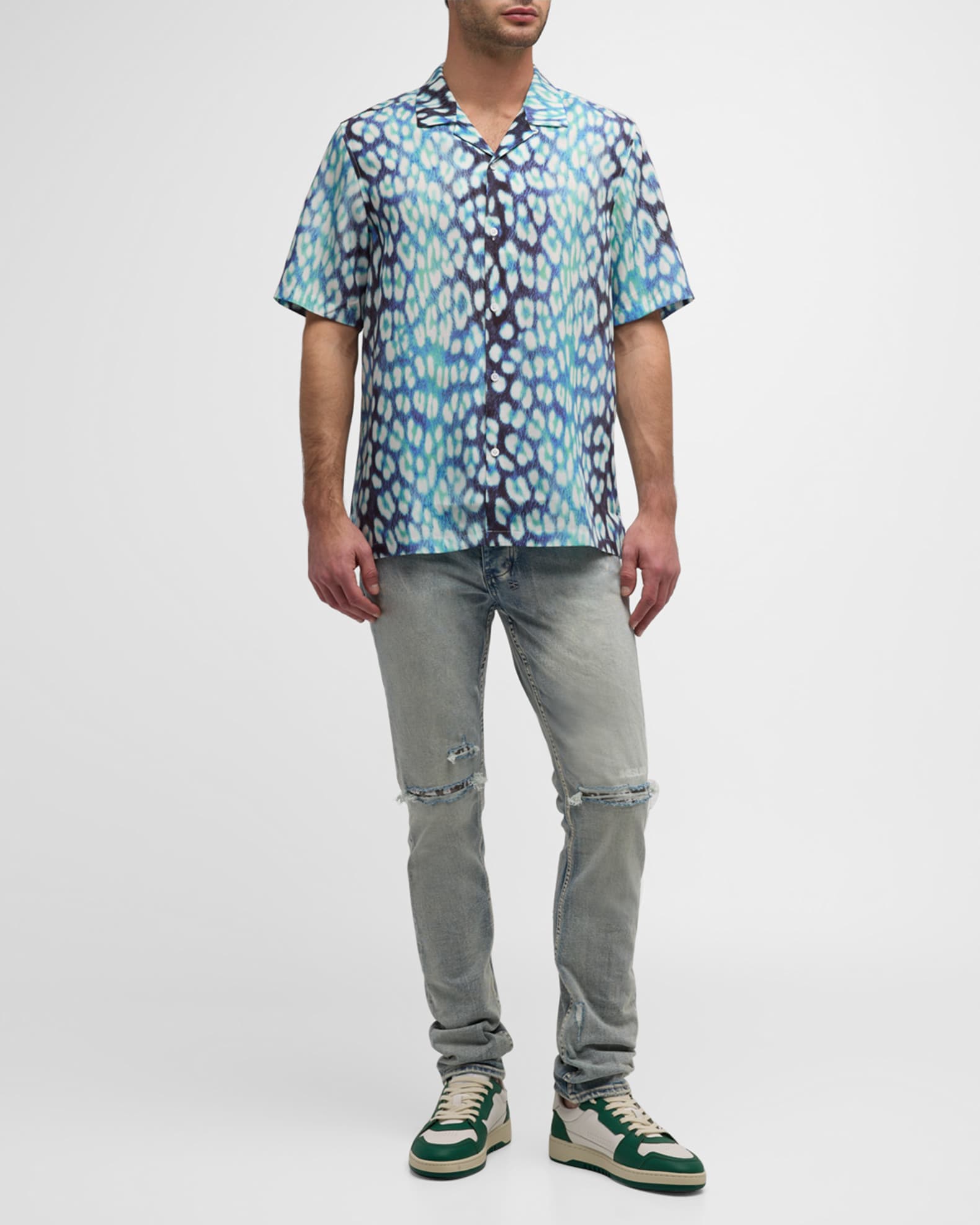 Ksubi Men's Chitch Punk Blue Shred Jeans | Neiman Marcus