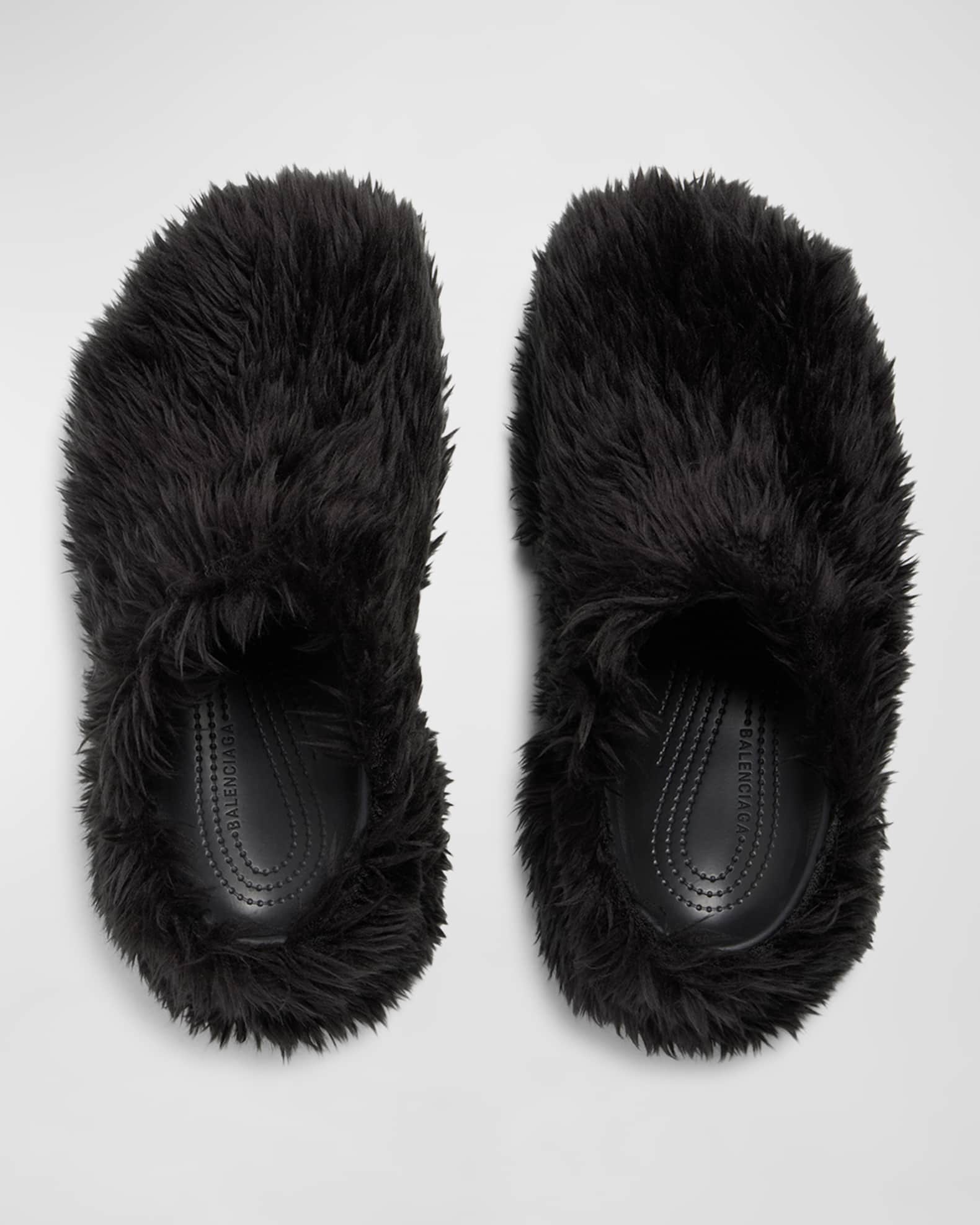 Balenciaga Crocs™ Mules Fake Fur | Neiman Marcus