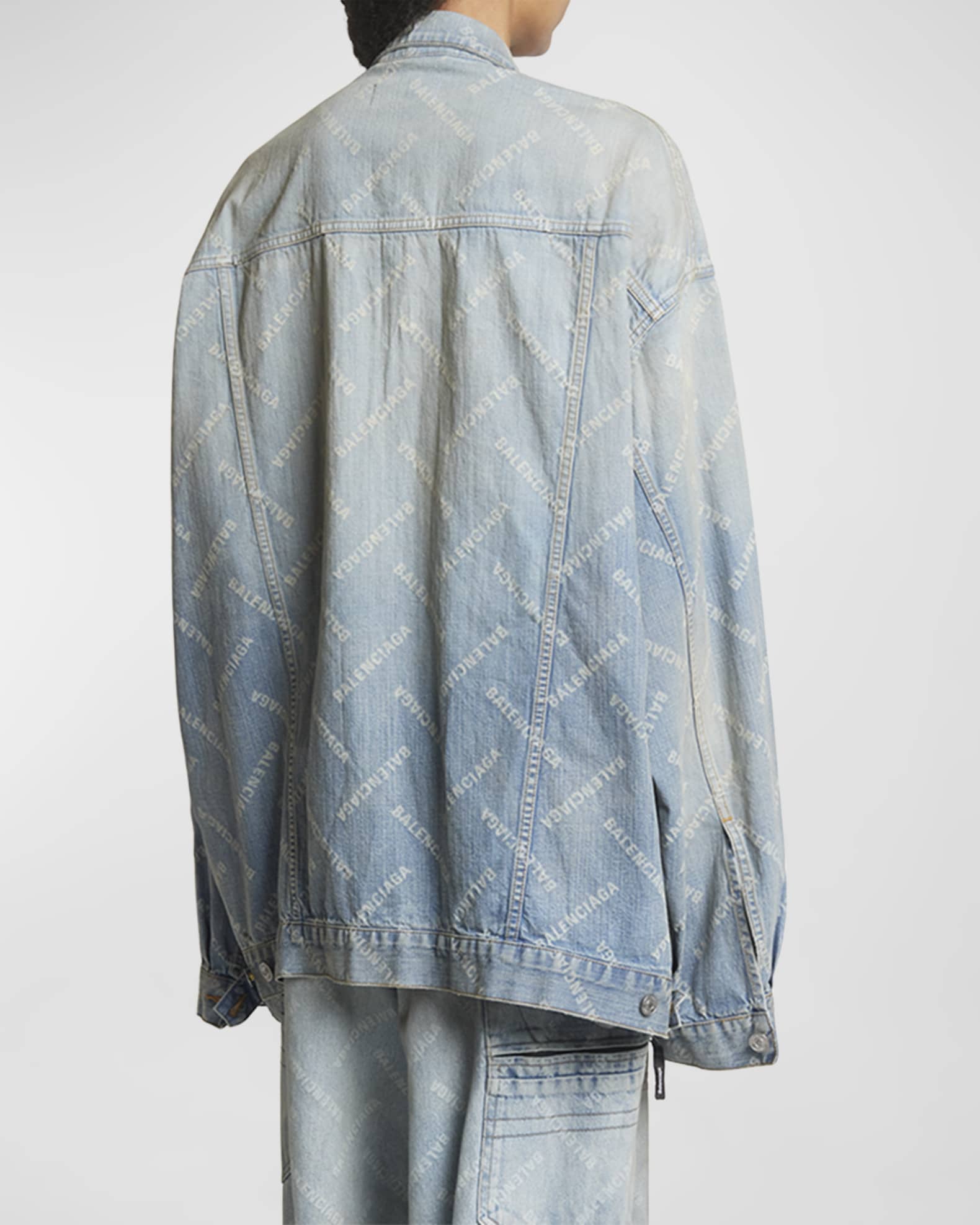 Balenciaga Bal Diagonal Allover Oversized Jacket | Neiman Marcus