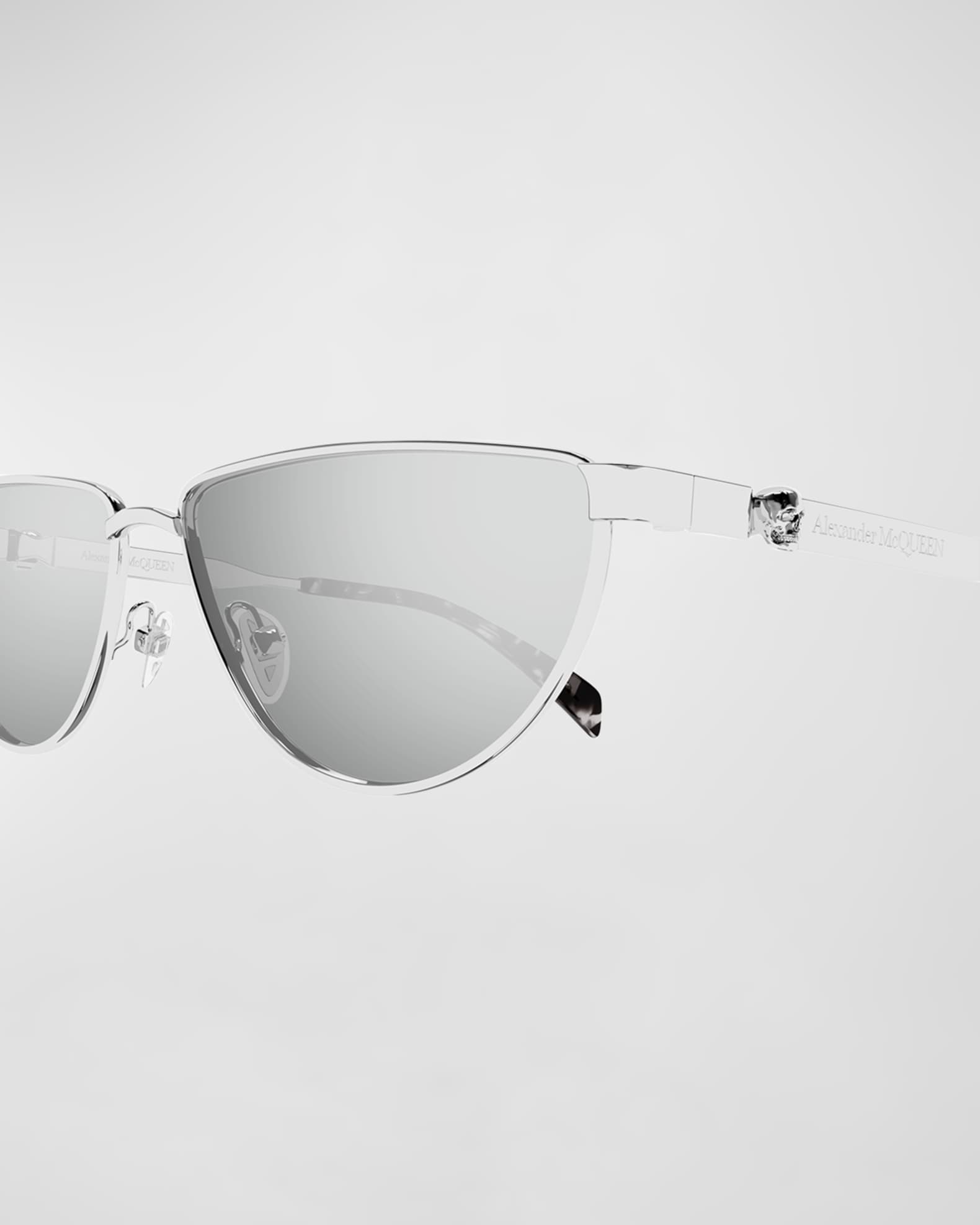 McQueen Mirrored Metal Cat-Eye Sunglasses | Neiman Marcus