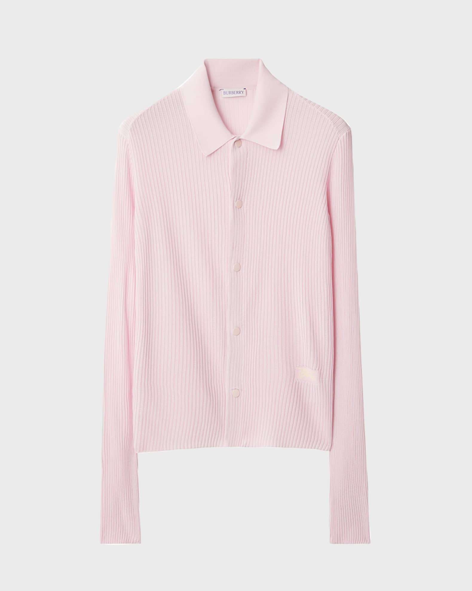 Burberry Collared Long-Sleeve Snap-Front Rib Shirt | Neiman Marcus