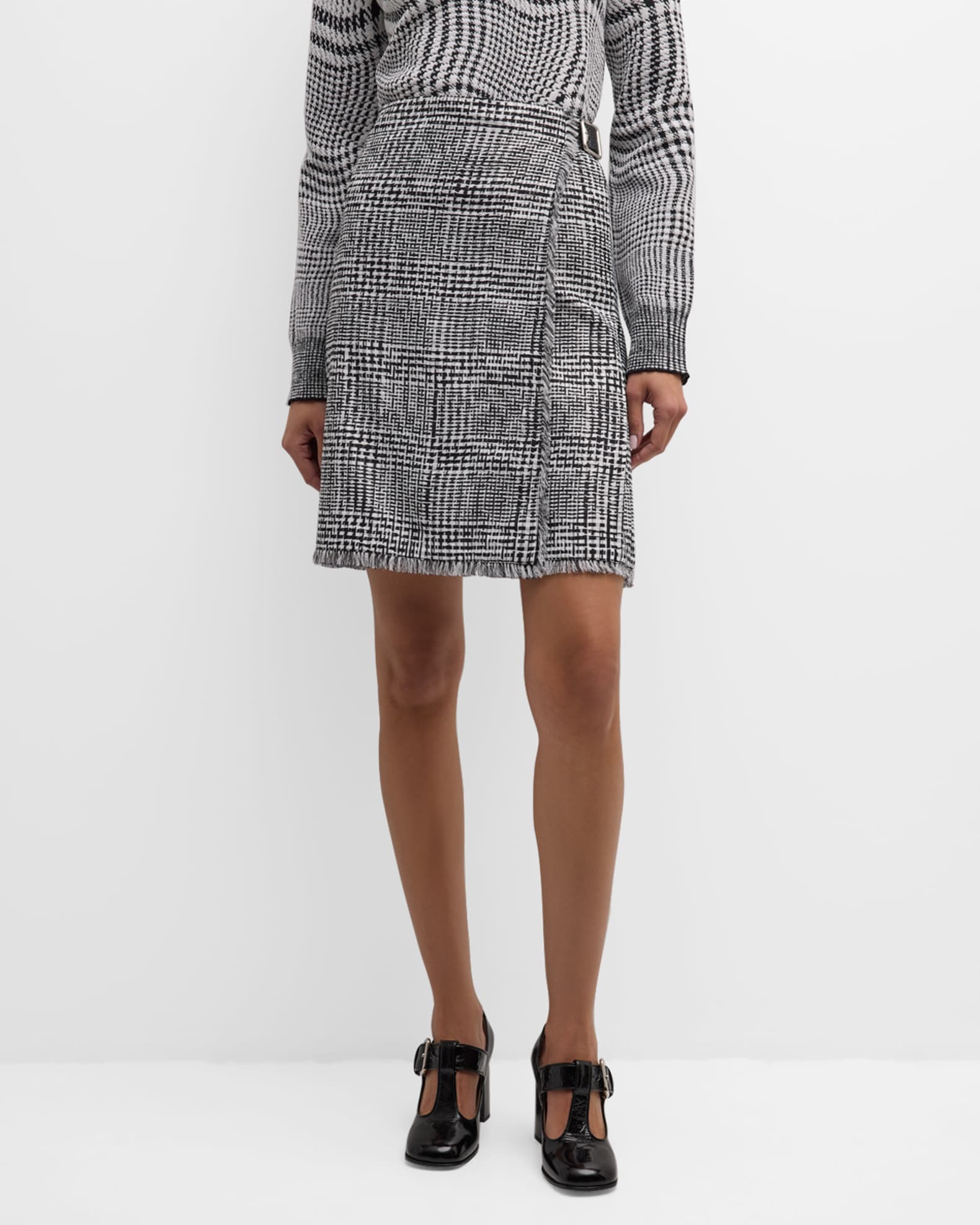 Burberry Check Wrap Skirt with Belted Detail | Neiman Marcus