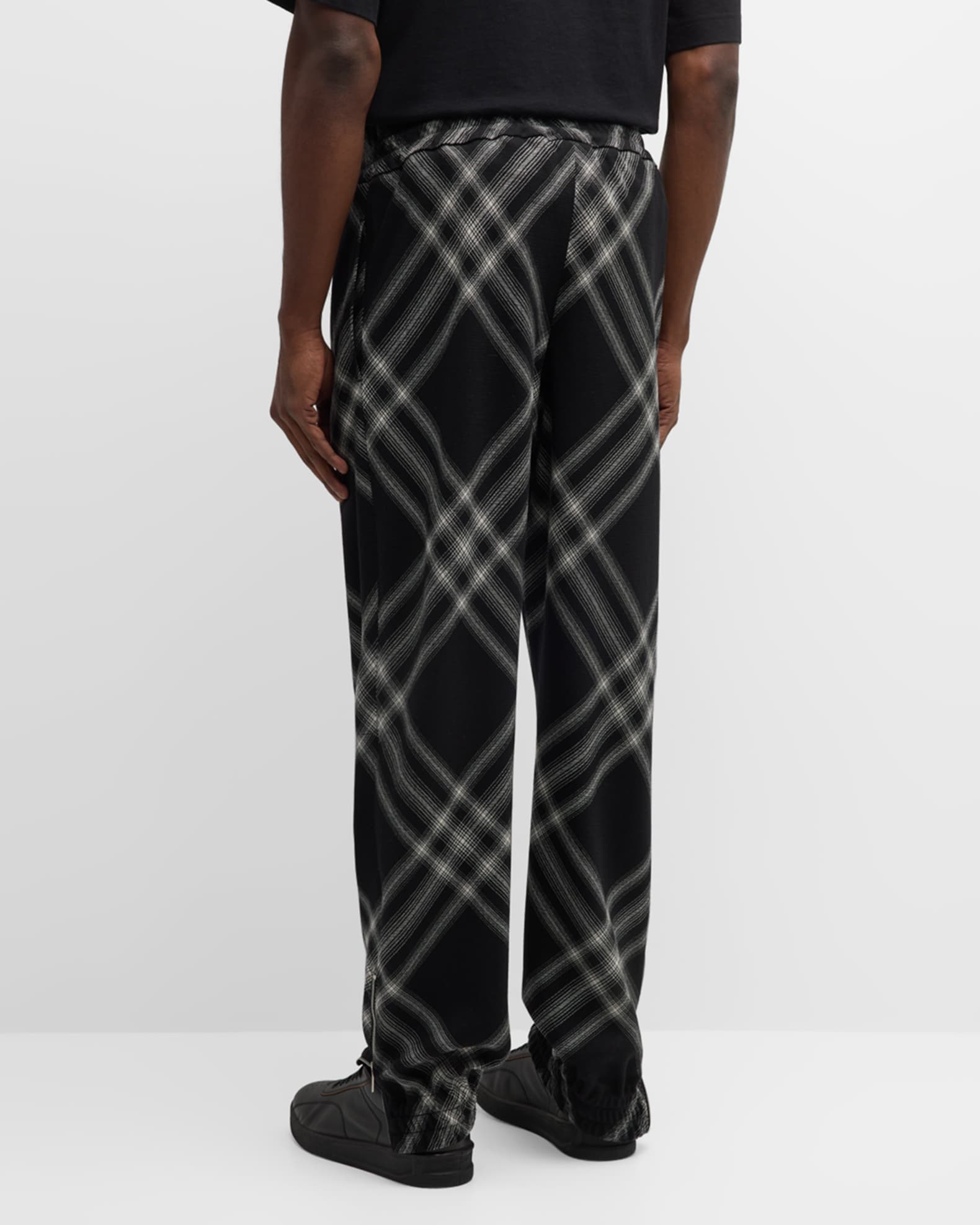 Burberry Men's Wool Check Jogger Pants | Neiman Marcus