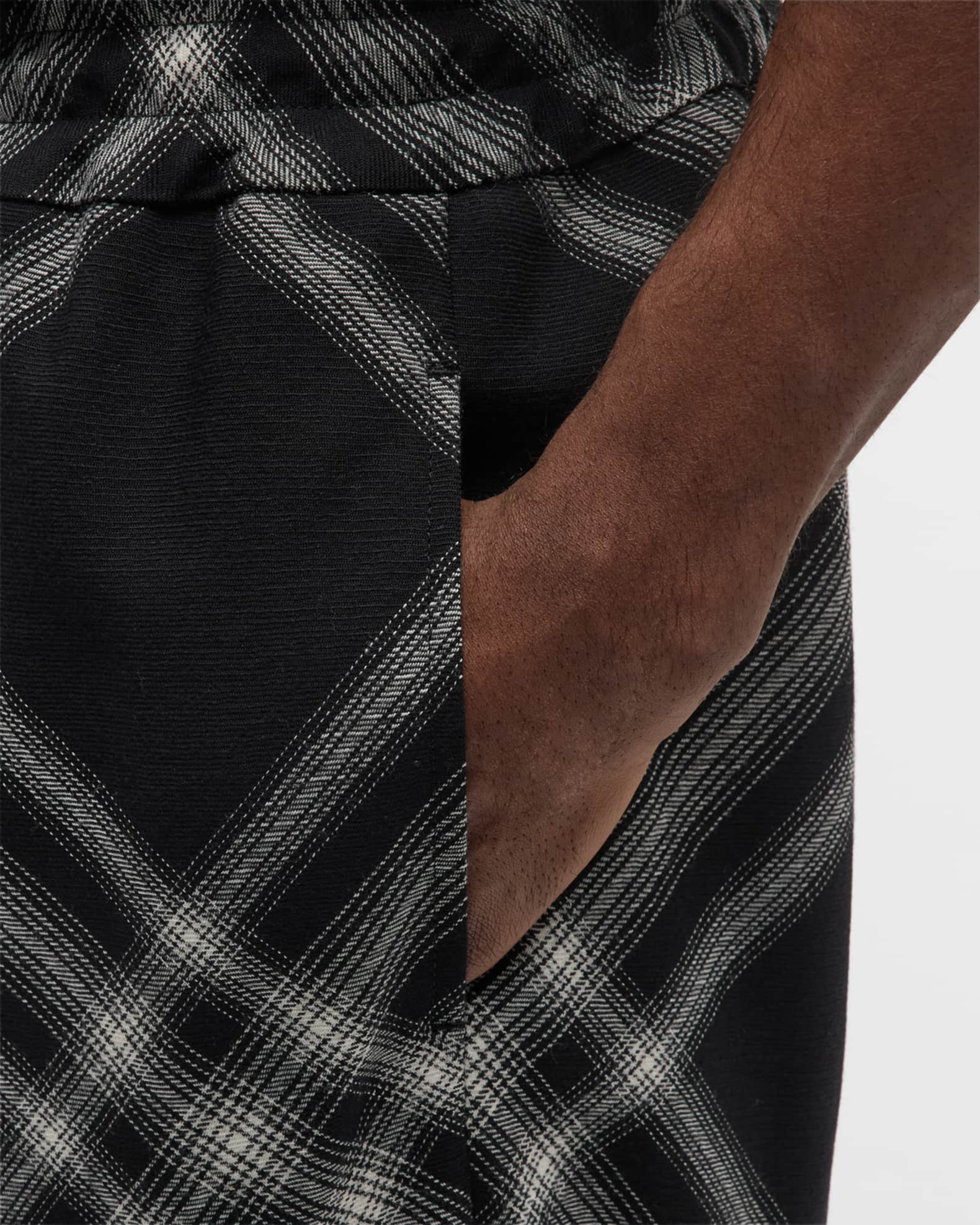 Burberry Men's Wool Check Jogger Pants | Neiman Marcus