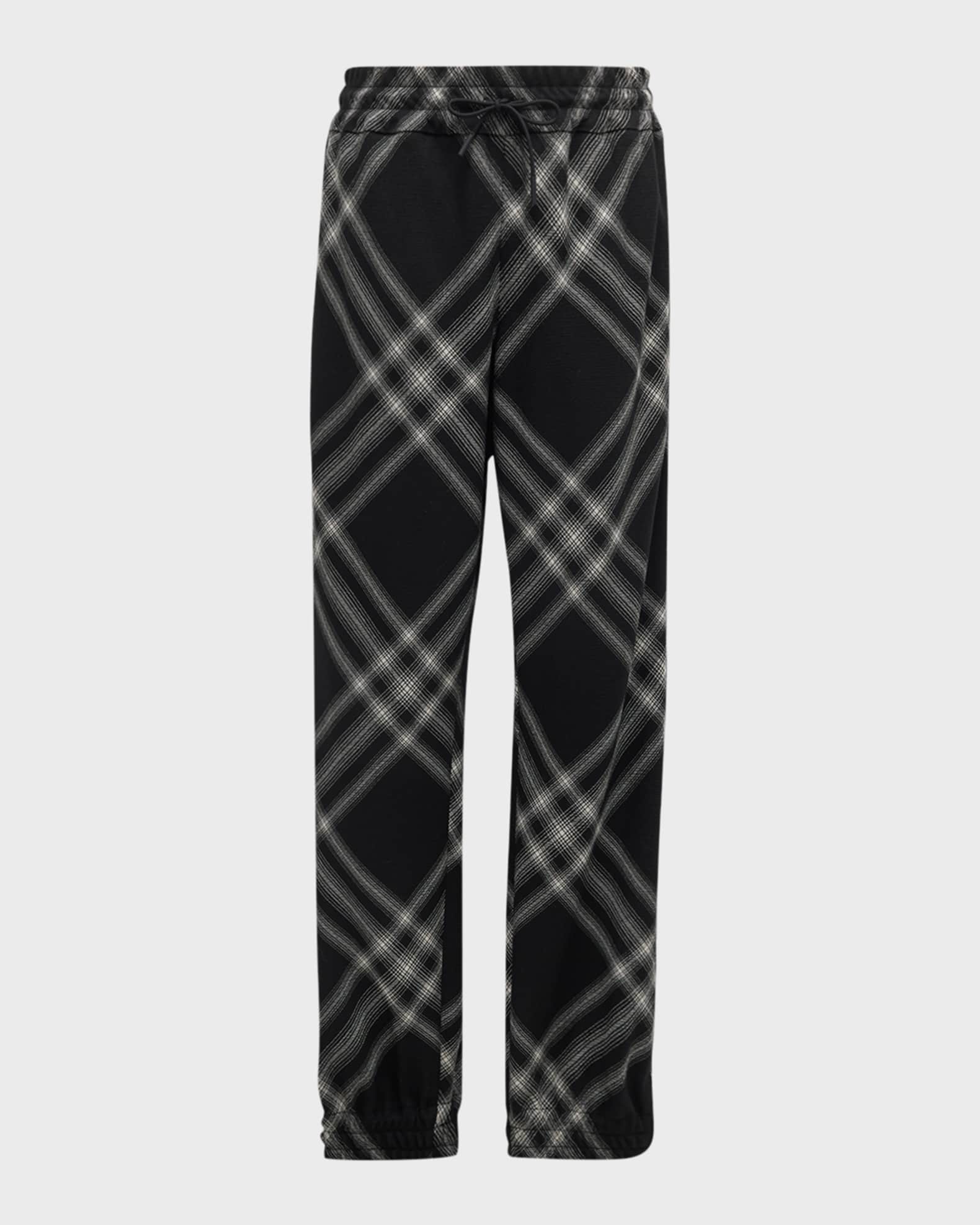 Burberry Men's Wool Check Jogger Pants | Neiman Marcus