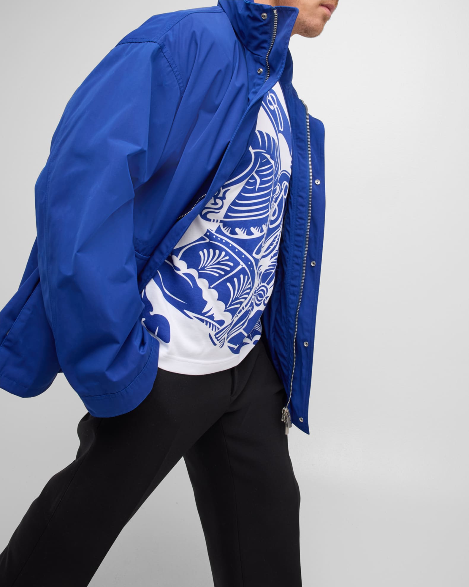 Burberry Men's EKD Parka with Check Hood | Neiman Marcus