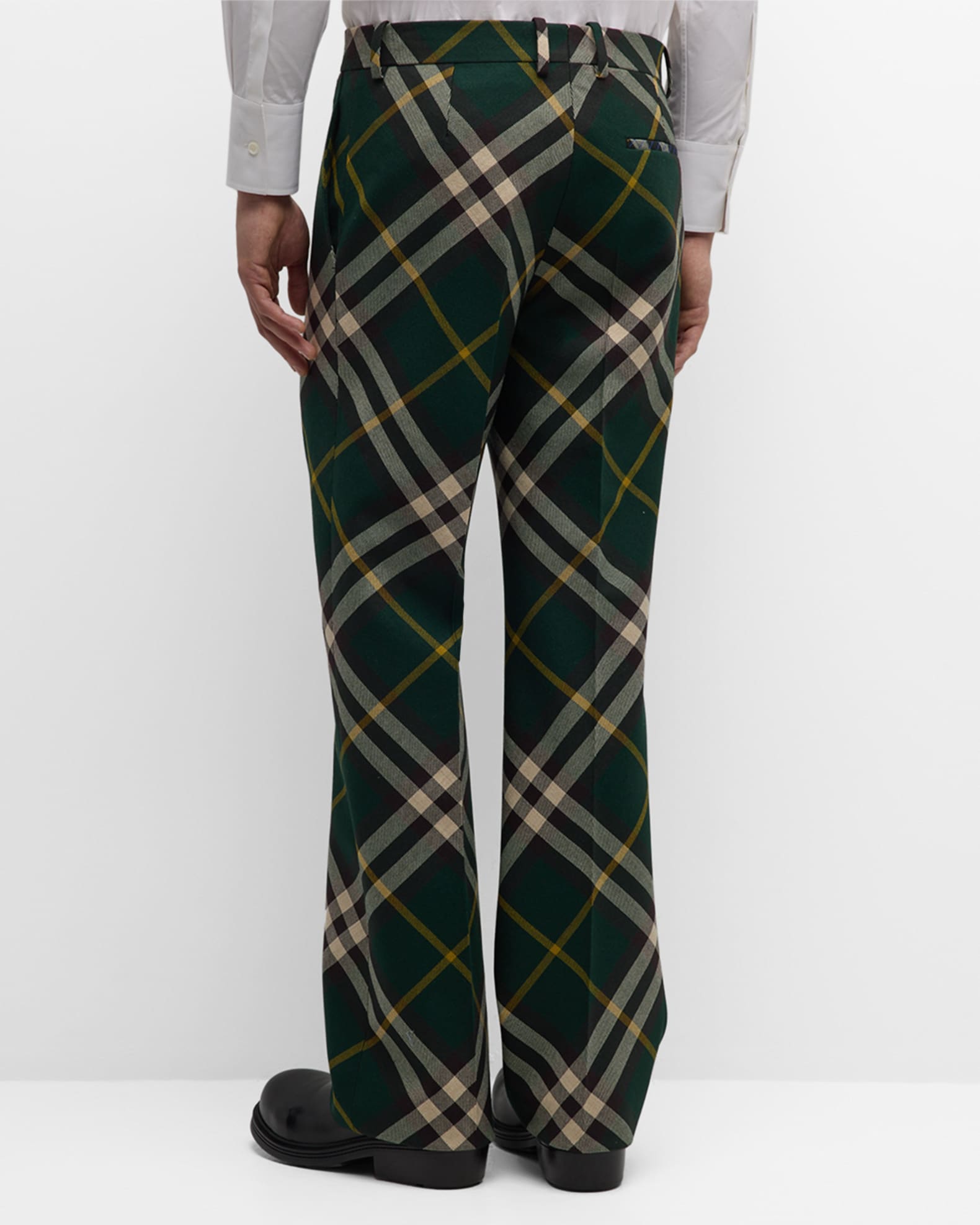 Burberry Men's IP Check Wool Suit Pants | Neiman Marcus