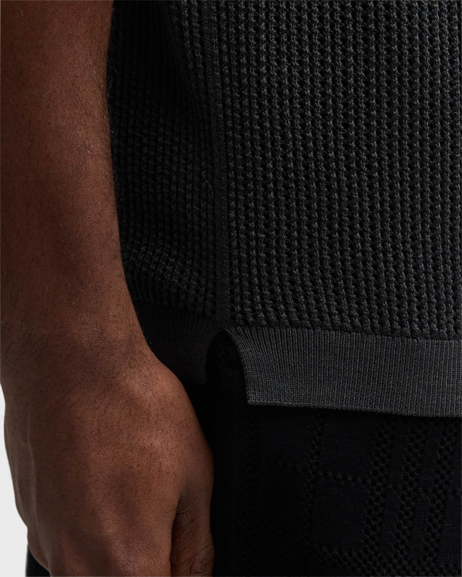 Burberry Men's Mesh Knit Polo Shirt | Neiman Marcus
