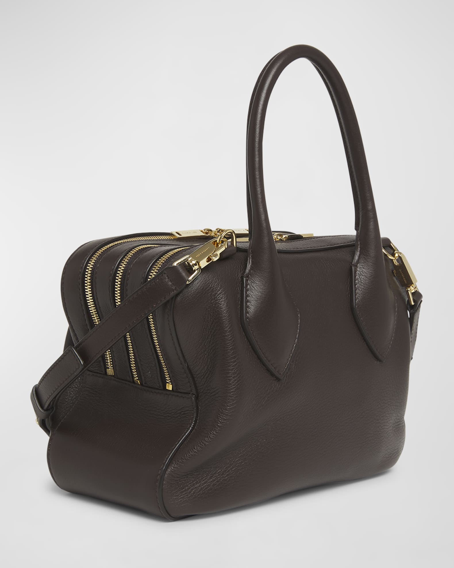 Ferragamo Star Triple Zip Leather Top-Handle Bag | Neiman Marcus