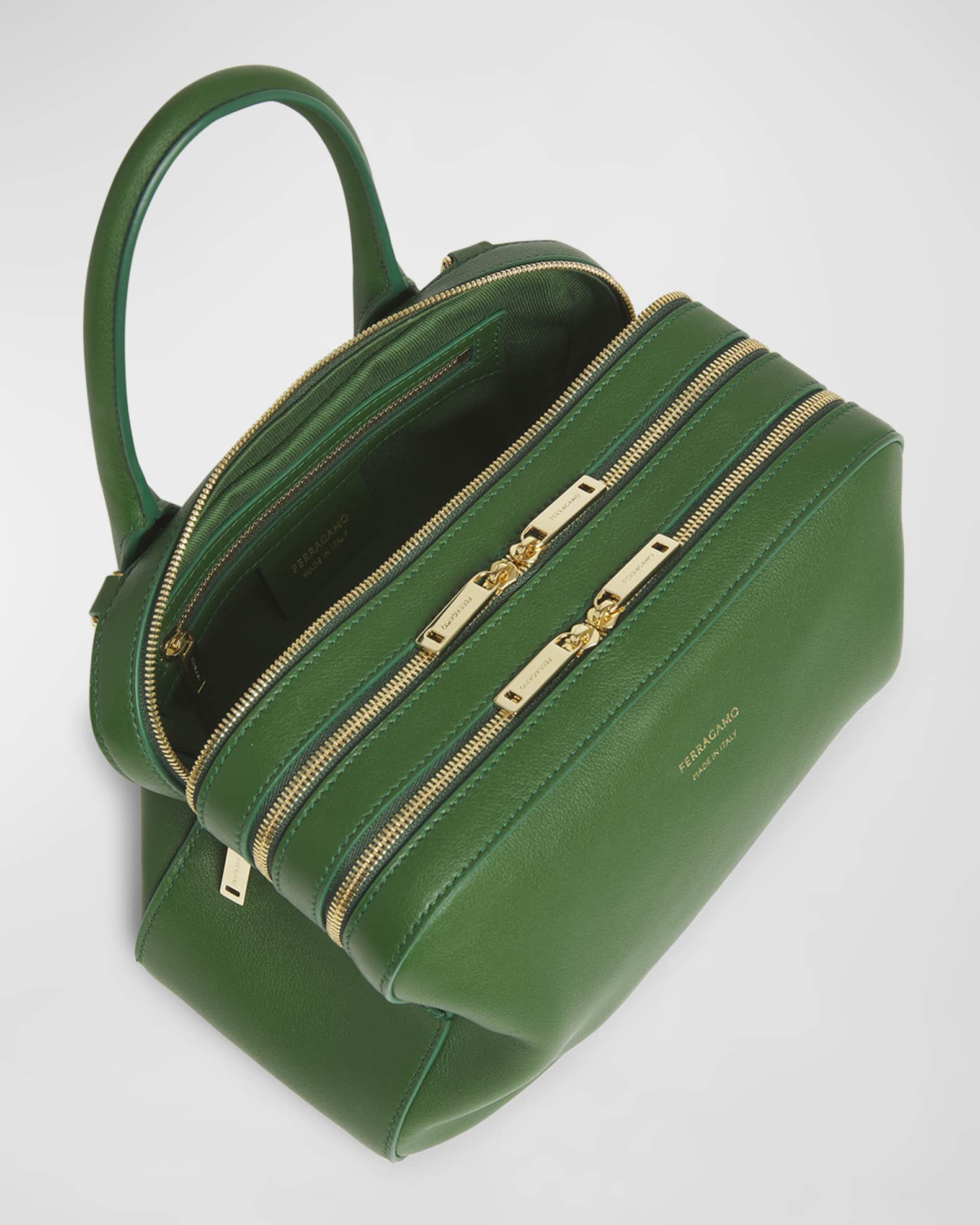 Ferragamo Star Triple Zip Leather Top-Handle Bag | Neiman Marcus