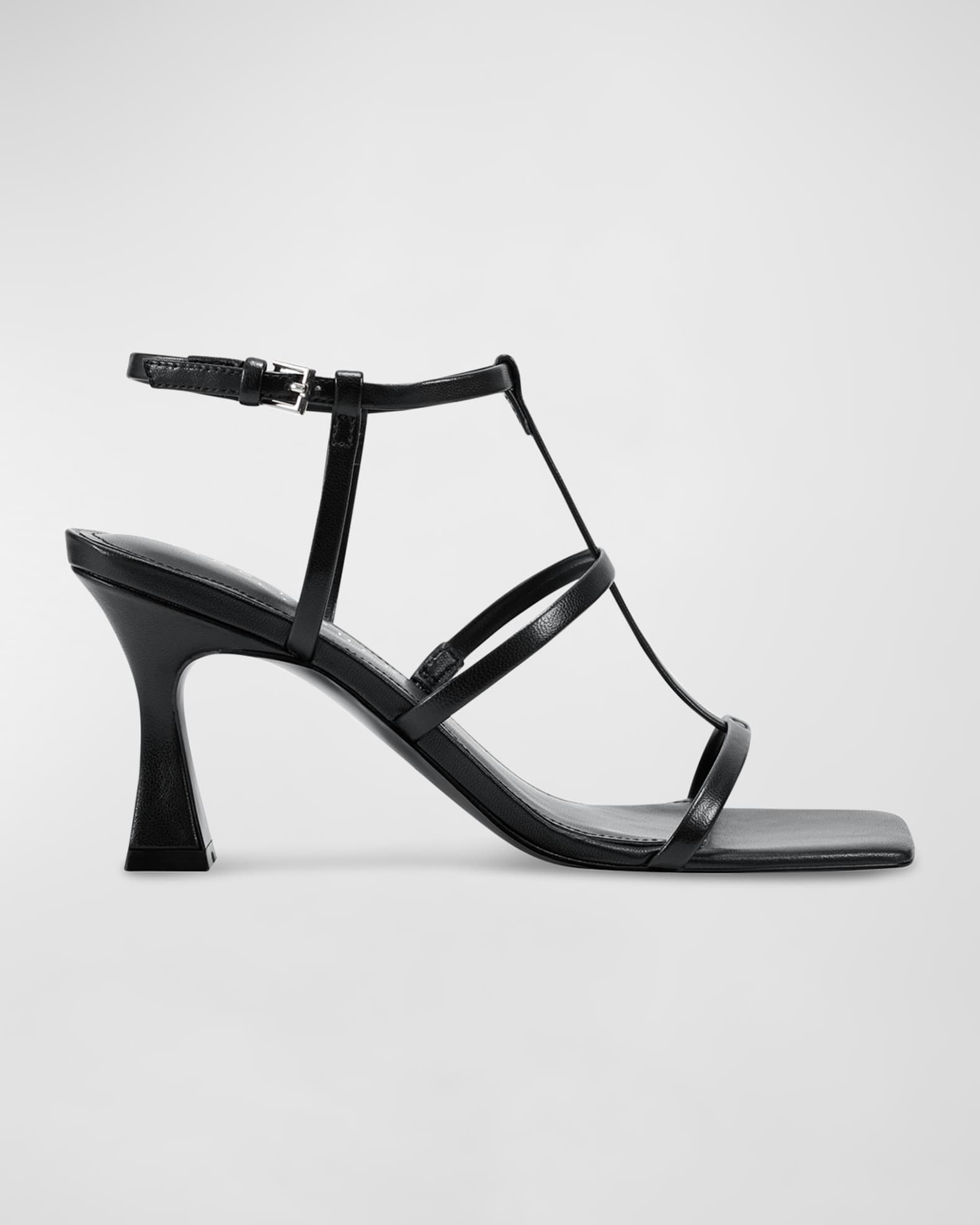 Marc Fisher LTD Dennie Leather T-Strap Slingback Sandals | Neiman Marcus