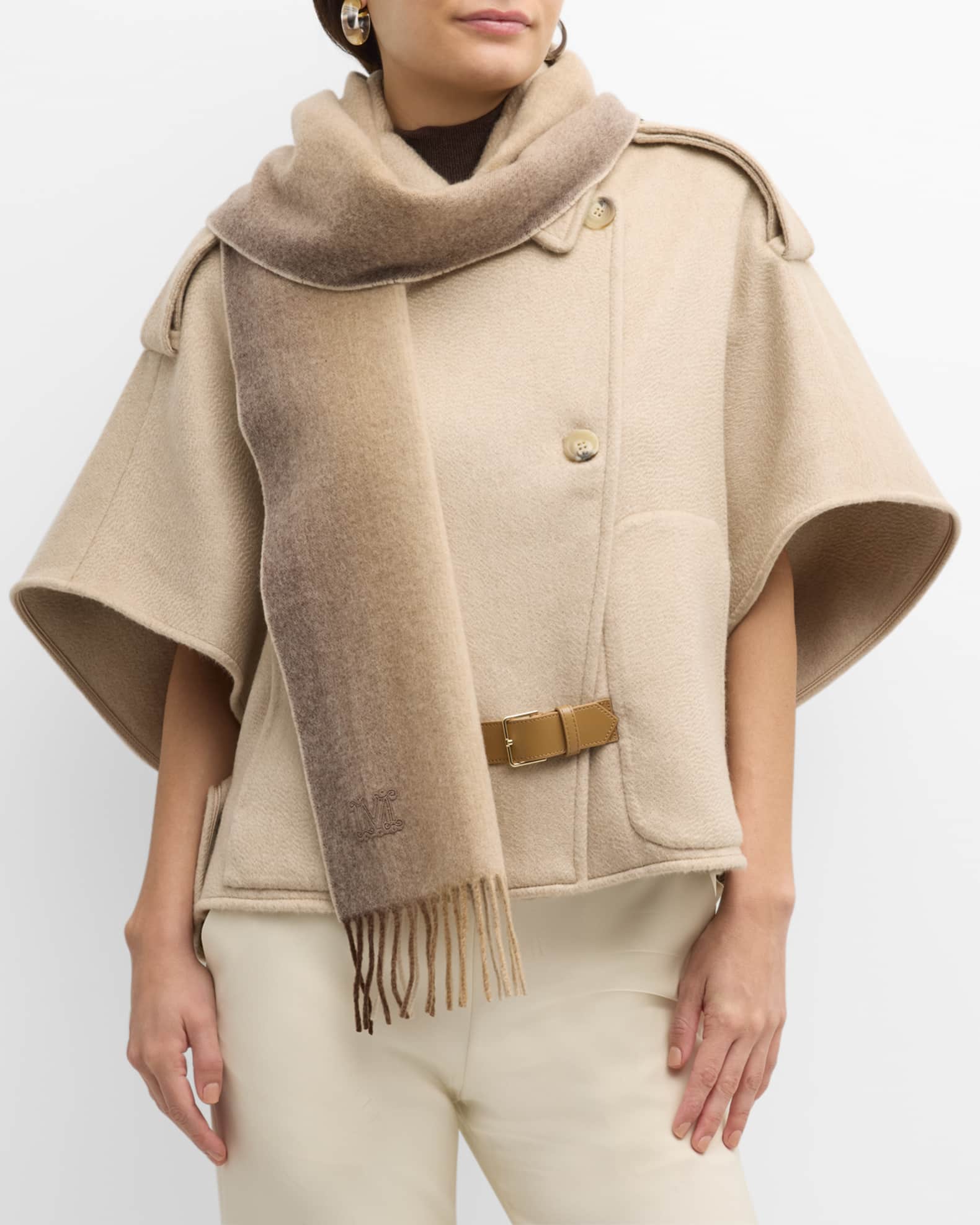Max Mara Ombre Monogram Cashmere Scarf | Neiman Marcus