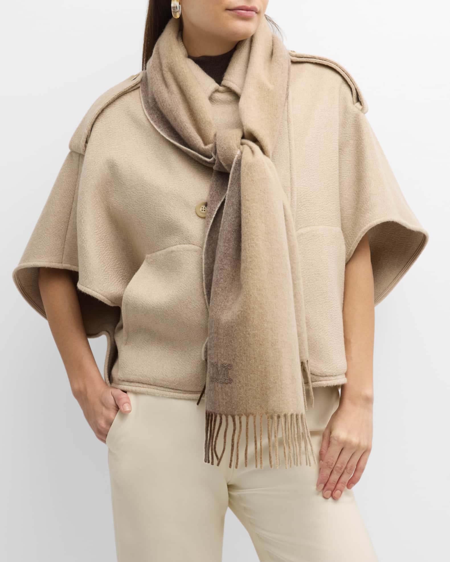Max Mara Ombre Monogram Cashmere Scarf | Neiman Marcus