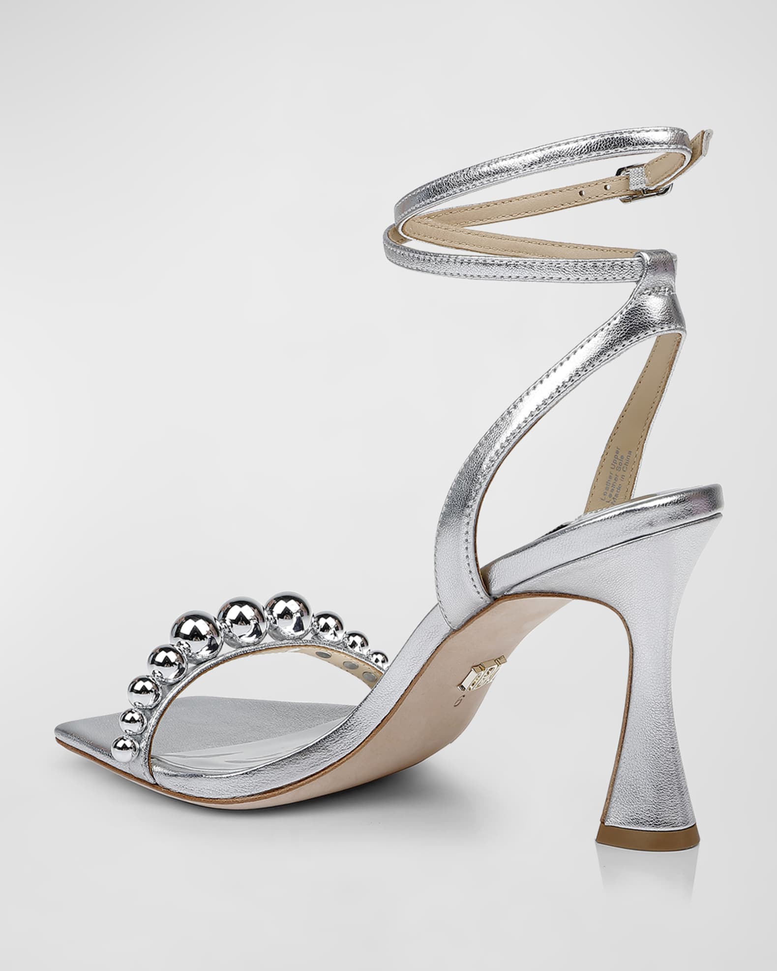 Badgley Mischka Cailey Metallic Sphere Ankle-Strap Sandals | Neiman Marcus