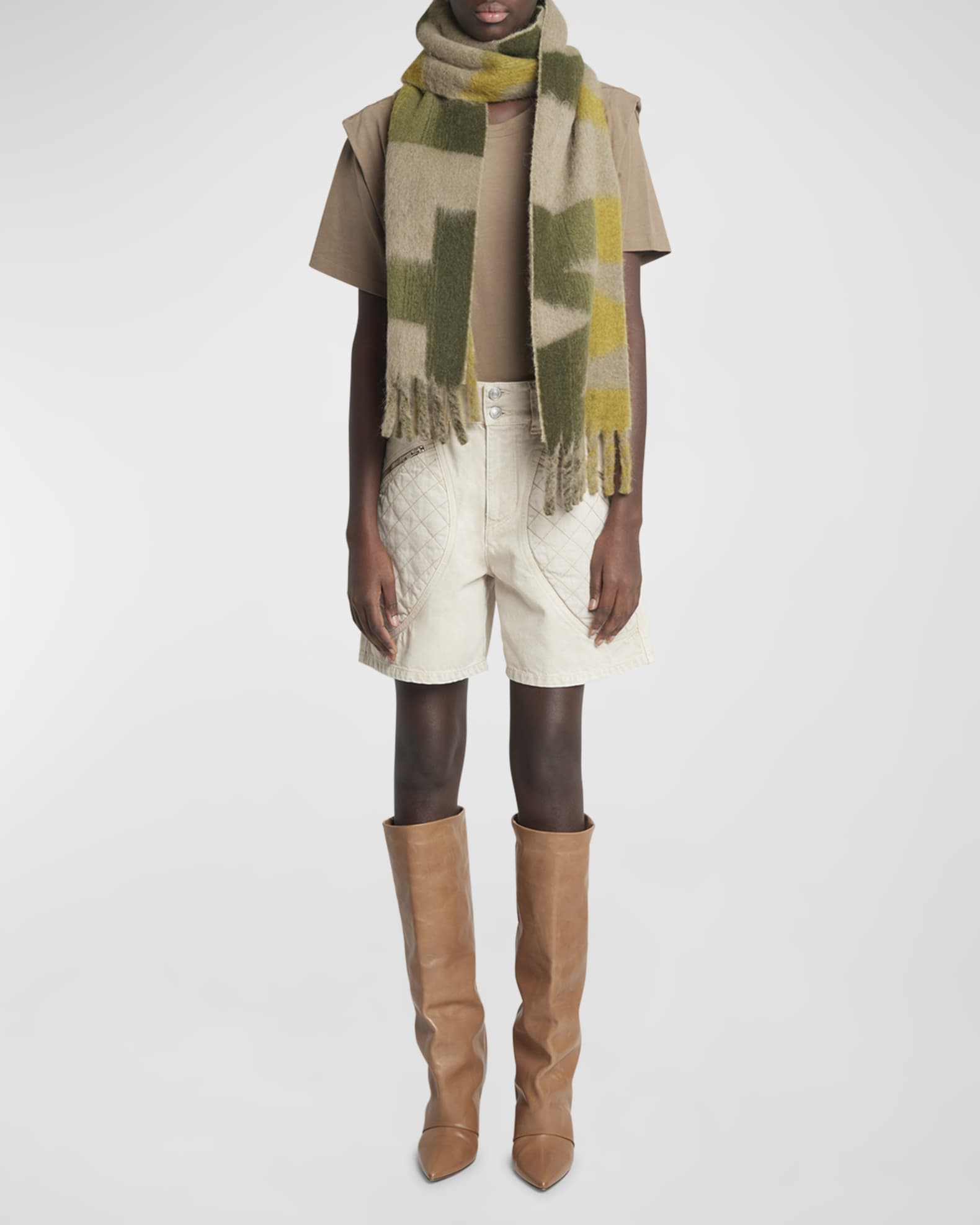 Isabel Marant Loliana Logo Wool-Blend Scarf | Neiman Marcus