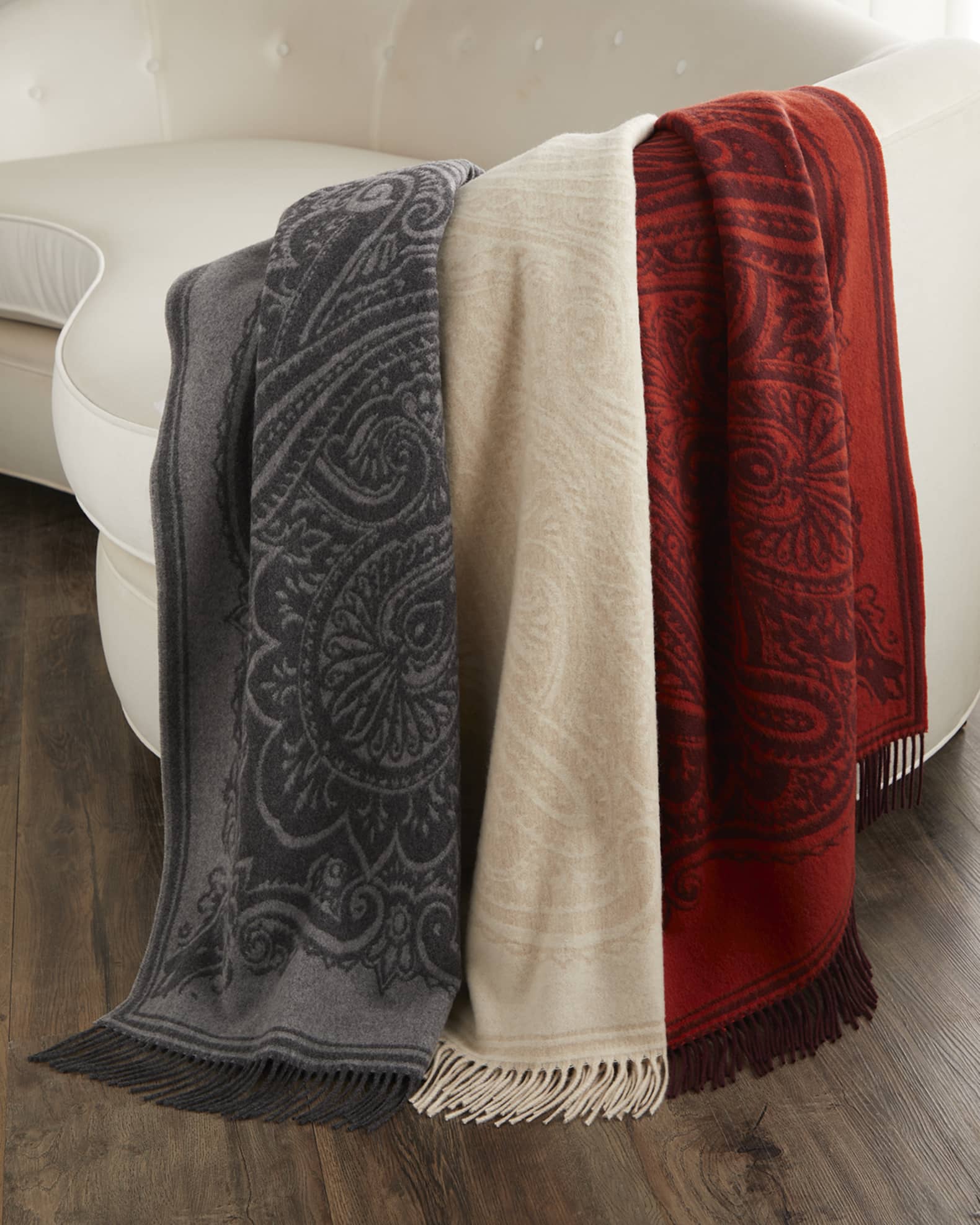 Etro Alocasia Fringed Wool & Cashmere Throw Blanket | Neiman Marcus