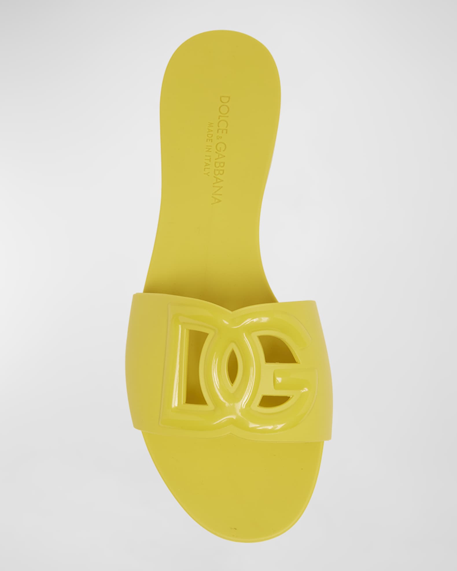 Dolce&Gabbana Cut-Out DG Rubber Sandals | Neiman Marcus
